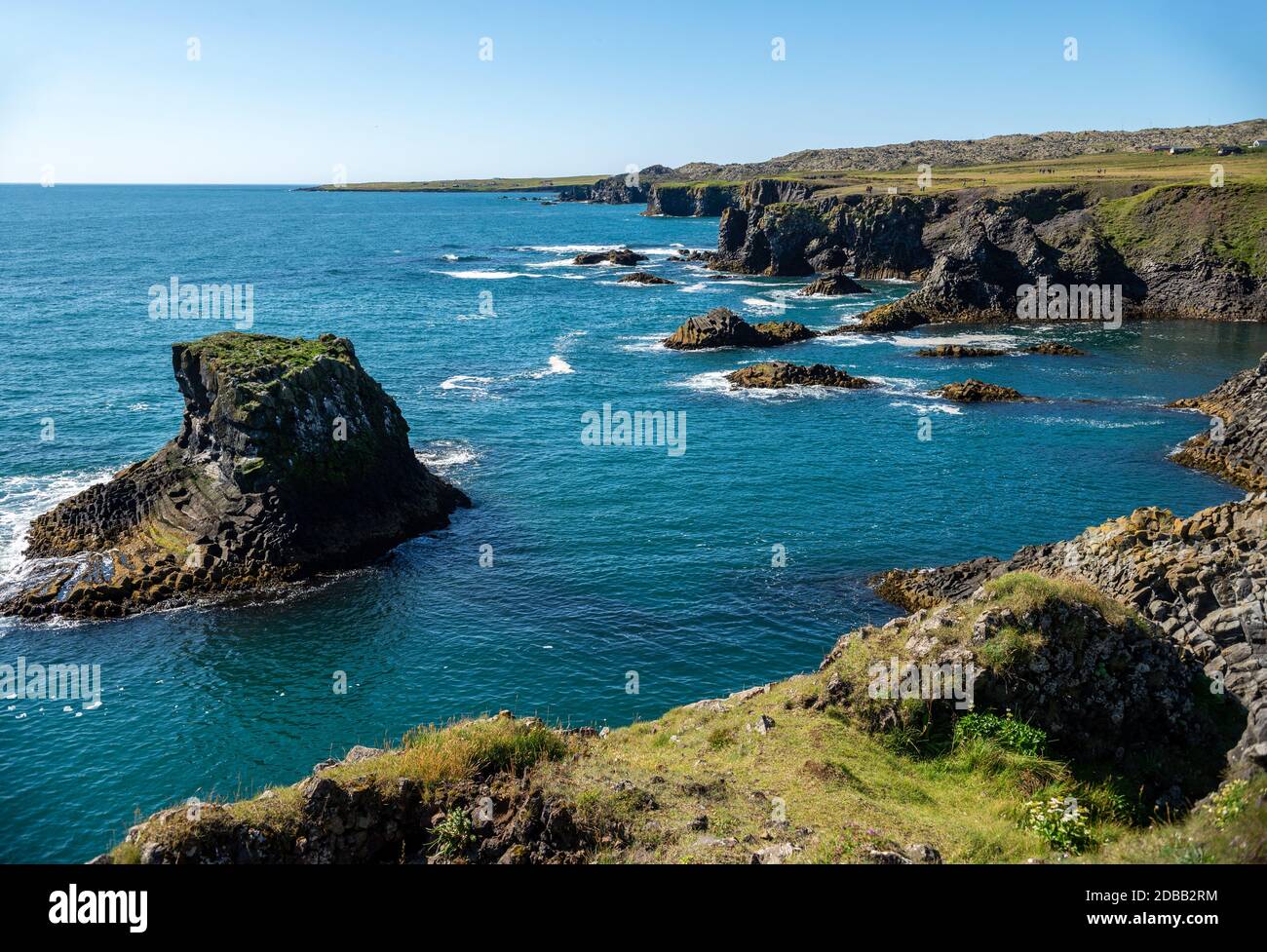 The cliffs between Arnarstapi and Hellnar in Snaefellsnes, west Iceland ...