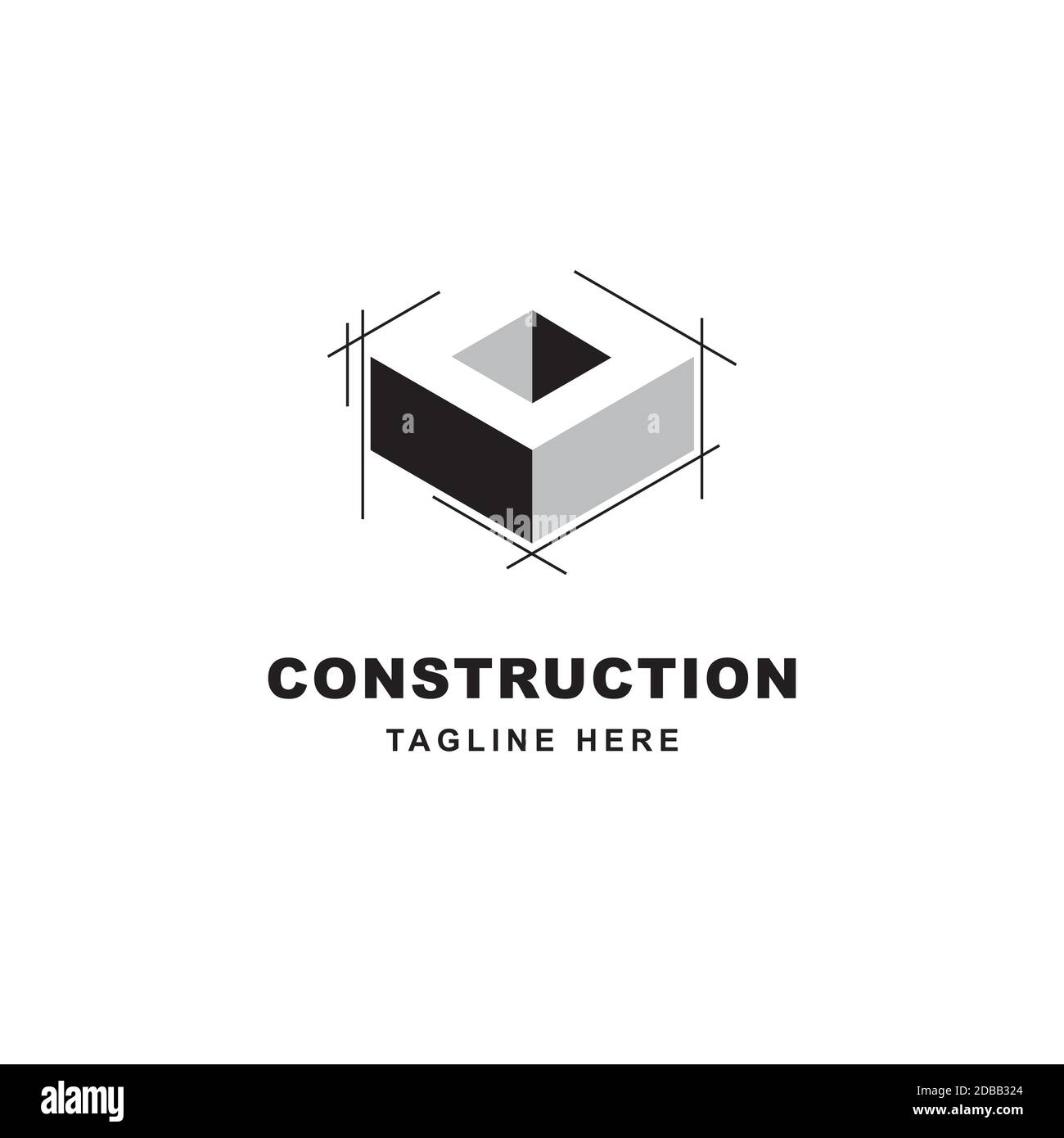 Construction logo design with letter O shape icon. Initial letter O on ...