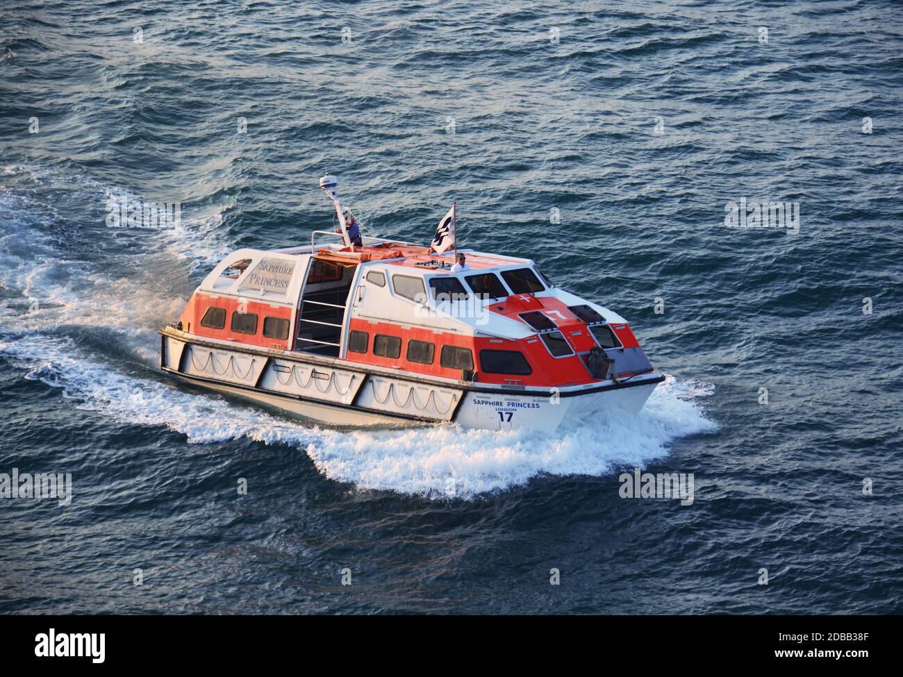 Princess Cruises tender lifeboat at sea transporting passengers to ...