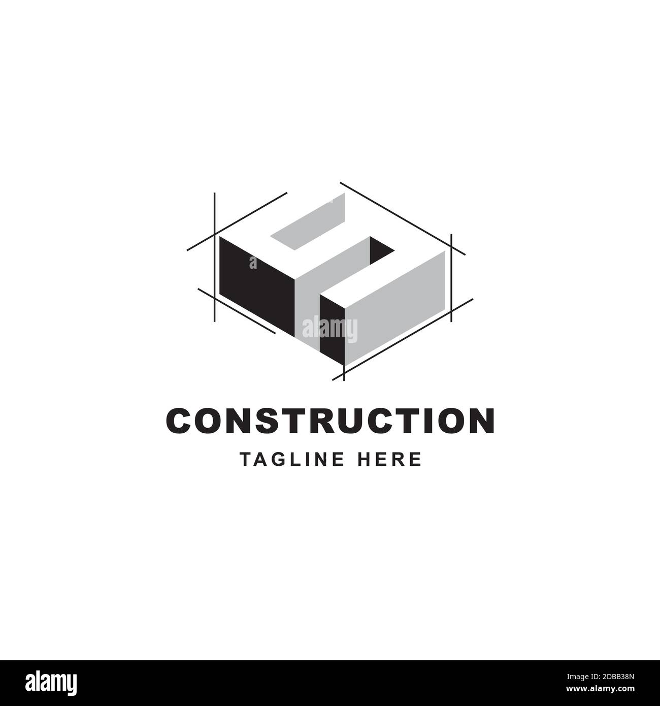 Construction logo design with letter S shape icon. Initial letter S on ...