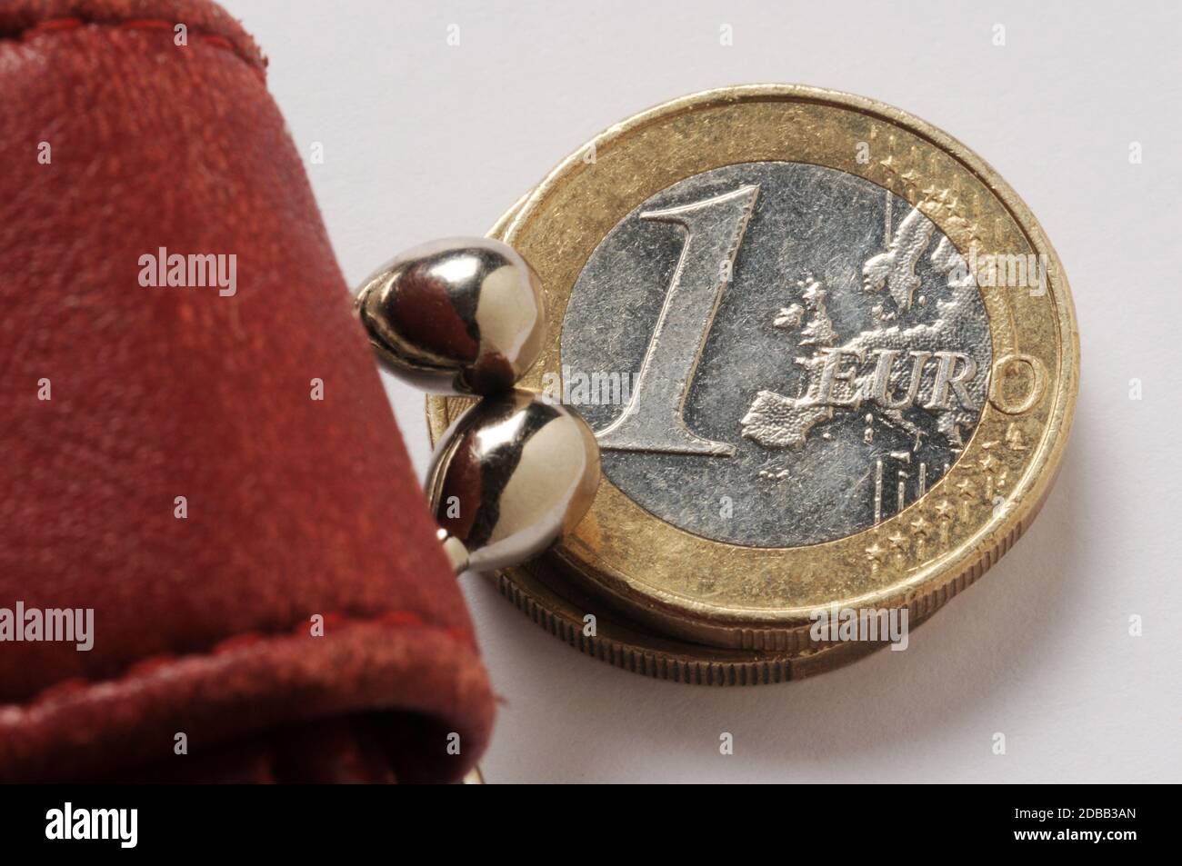 One euro with purse on a white background Stock Photo - Alamy
