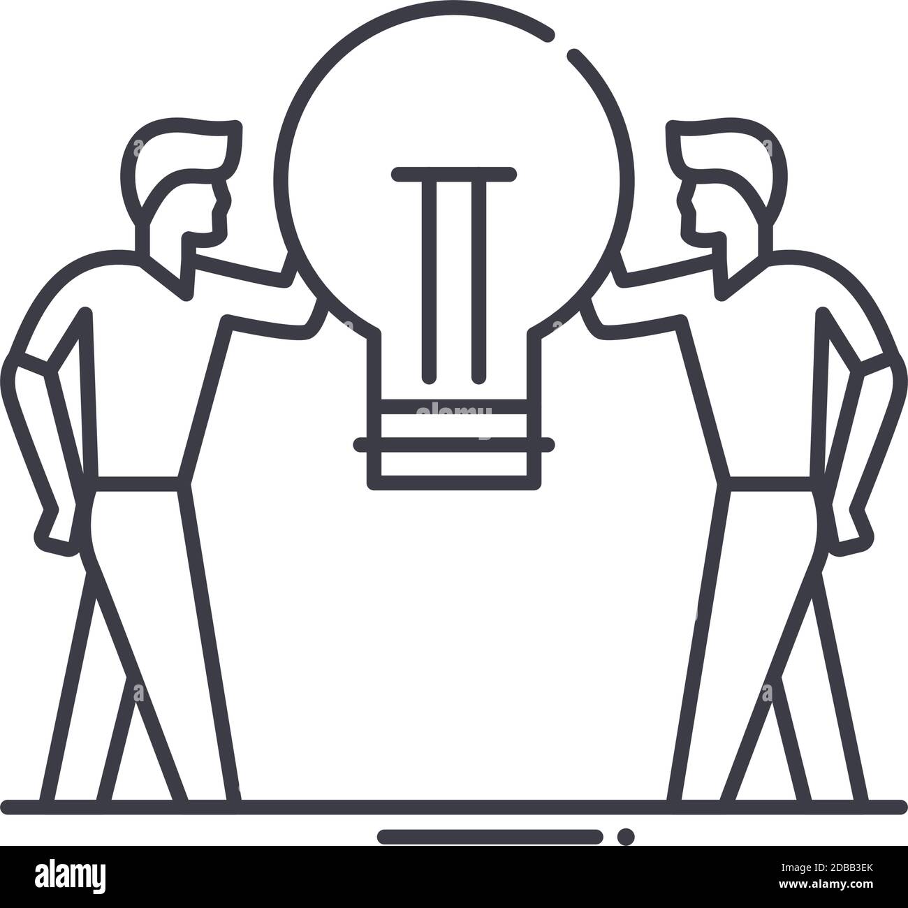 Teamwork competition icon, linear isolated illustration, thin line ...