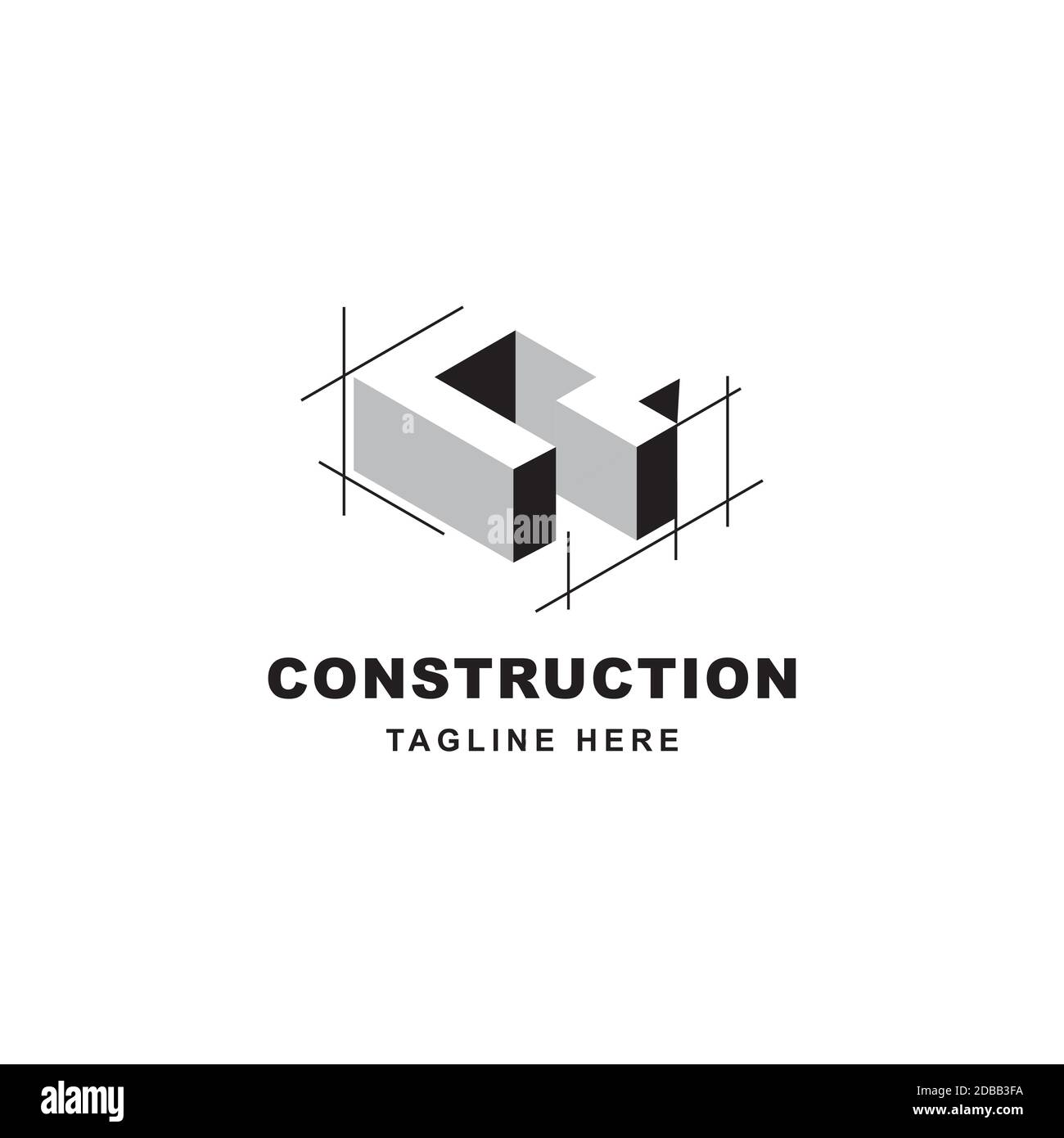 Construction logo design with letter Q shape icon. Initial letter Q on ...
