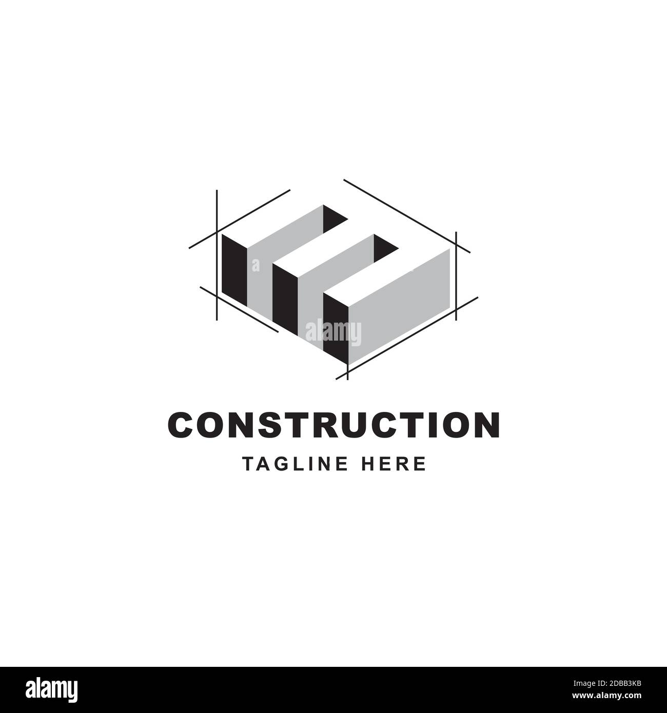 Construction logo design with letter M shape icon. Initial letter M on ...