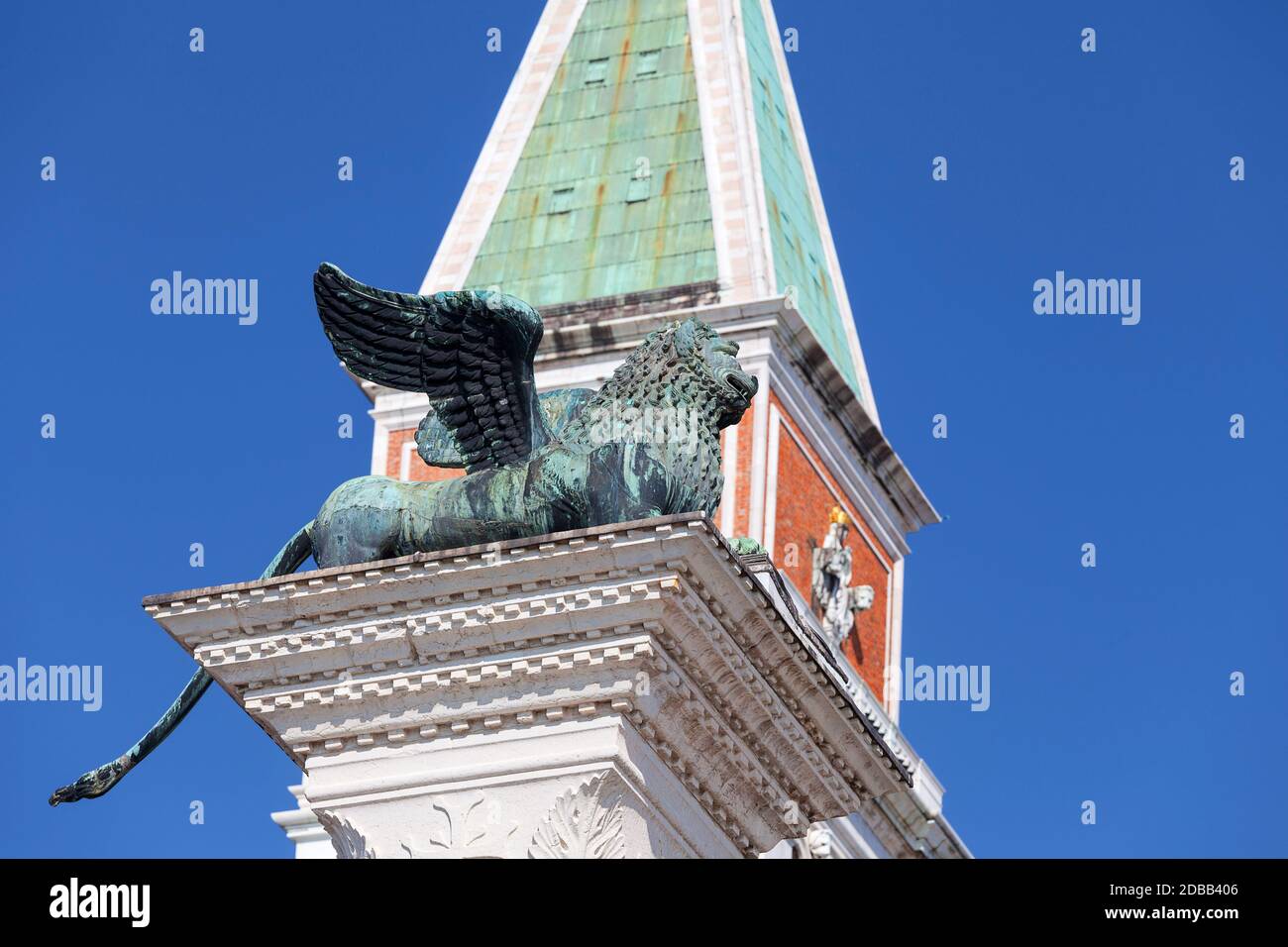 Column of San Marco and St Mark's Campanile on Piazza San Marco ...