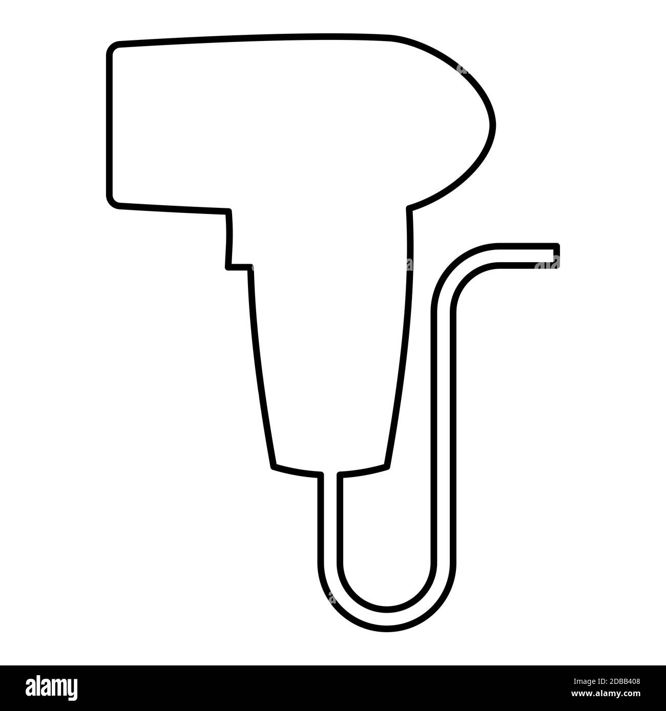 Hand scanner barcode held icon outline black color vector illustration ...