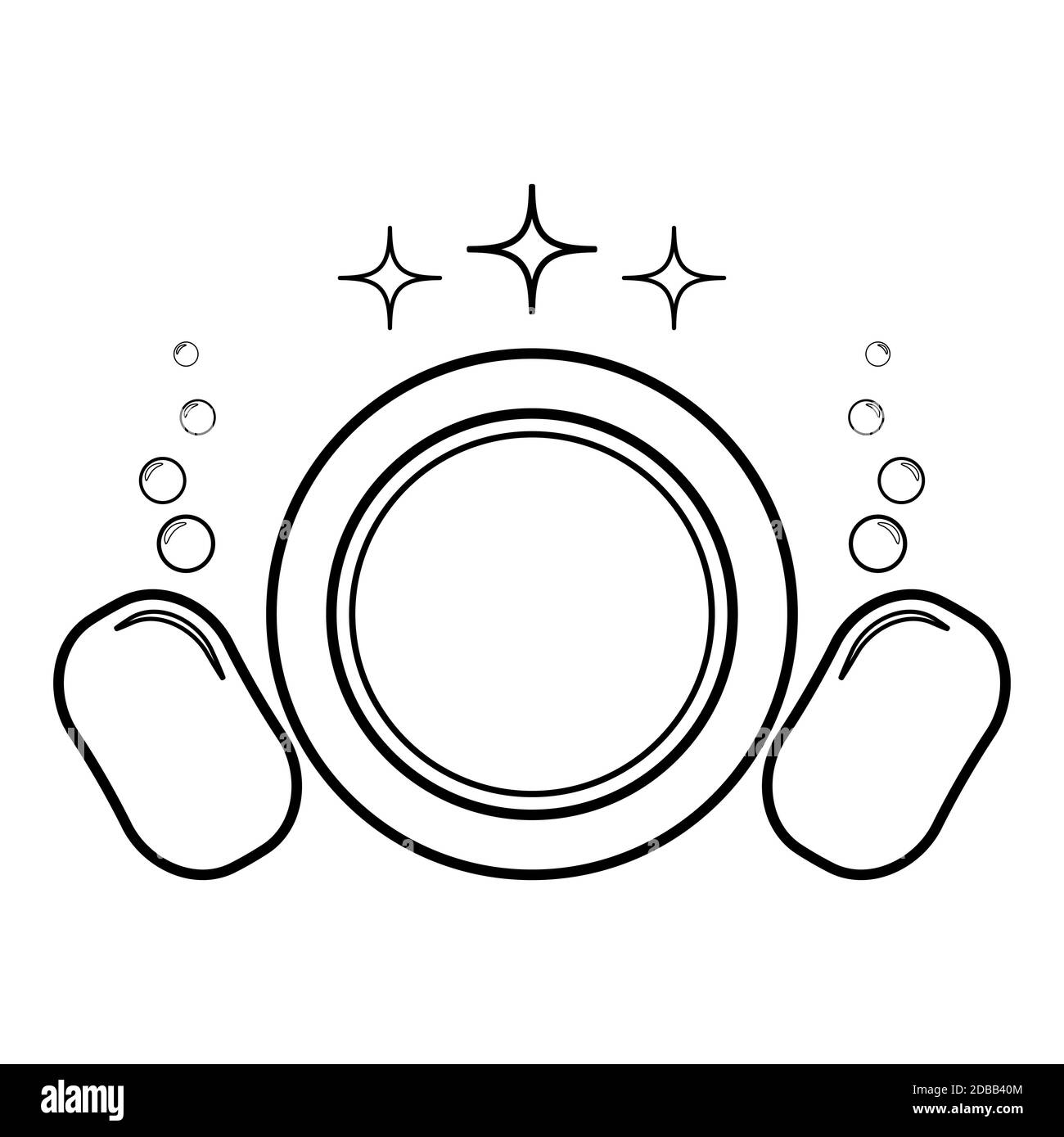 Dish sponge icon flat Cut Out Stock Images & Pictures - Alamy