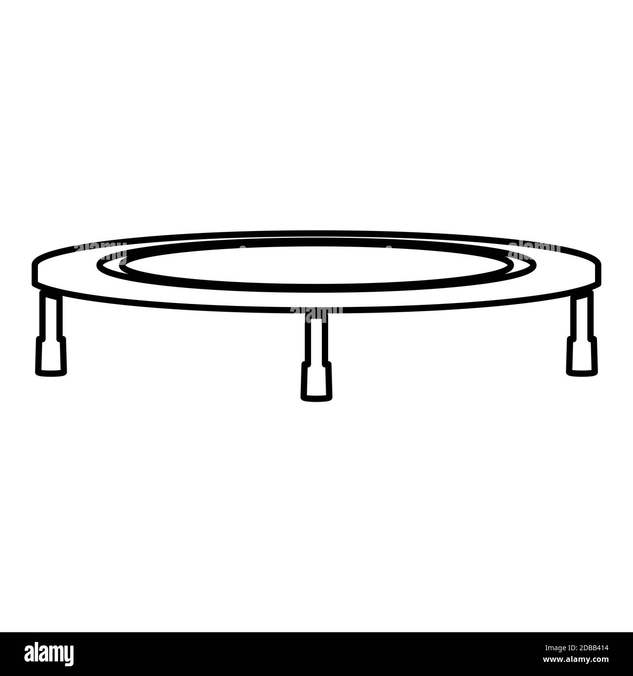 Trampoline jumping for bounce icon outline black color vector ...