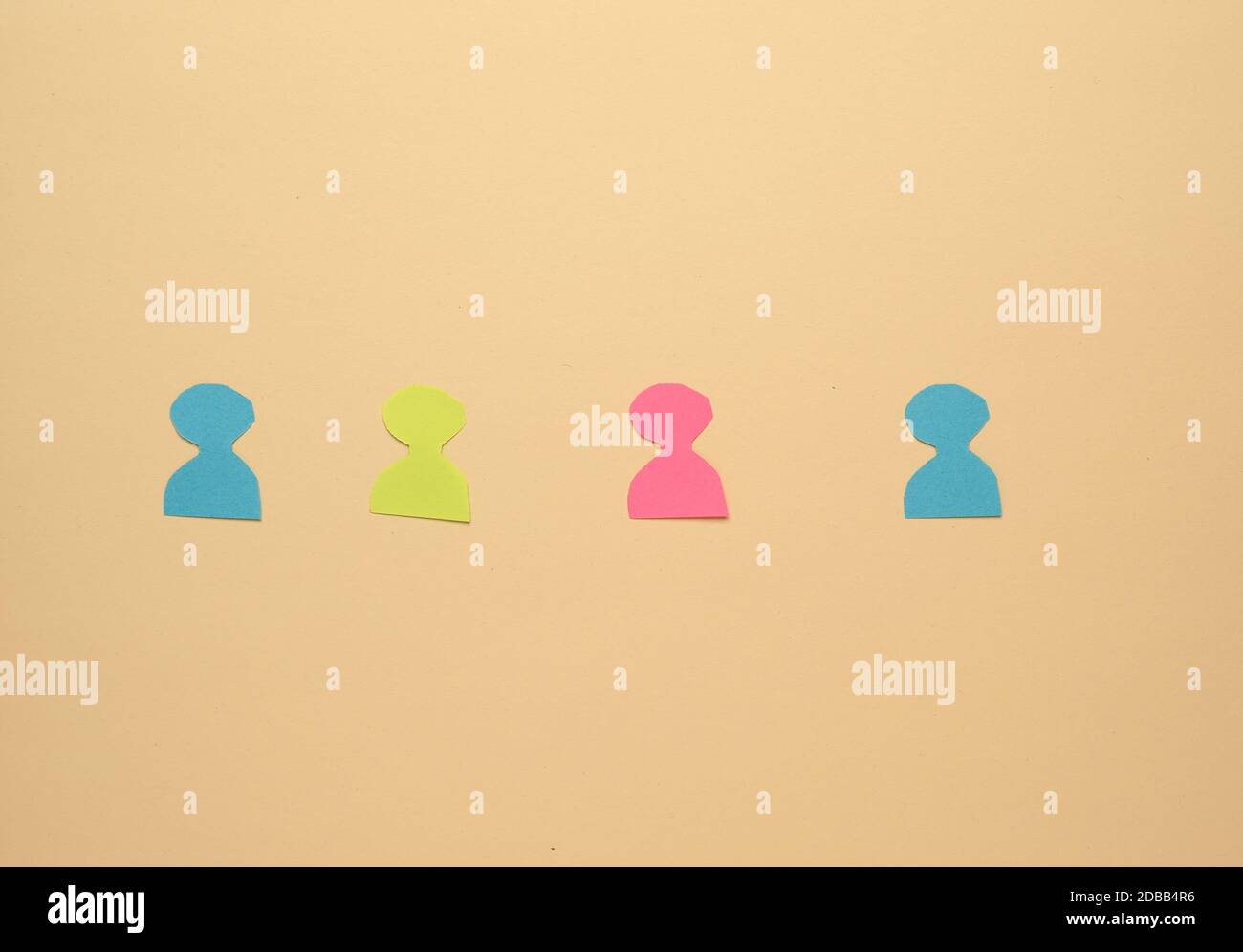 Abstract teamwork, network and community concept on a beige paper ...