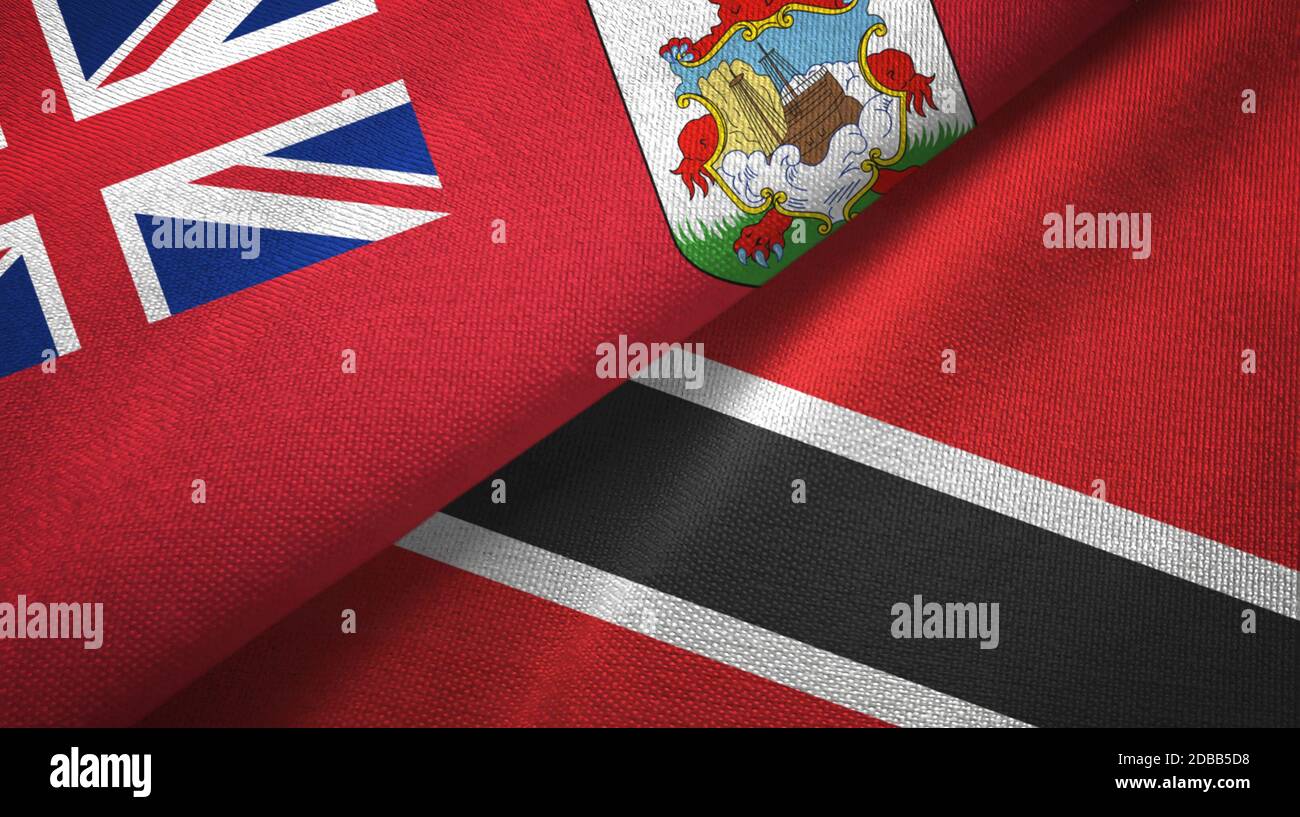 Bermuda and Trinidad and Tobago two flags textile cloth, fabric texture ...