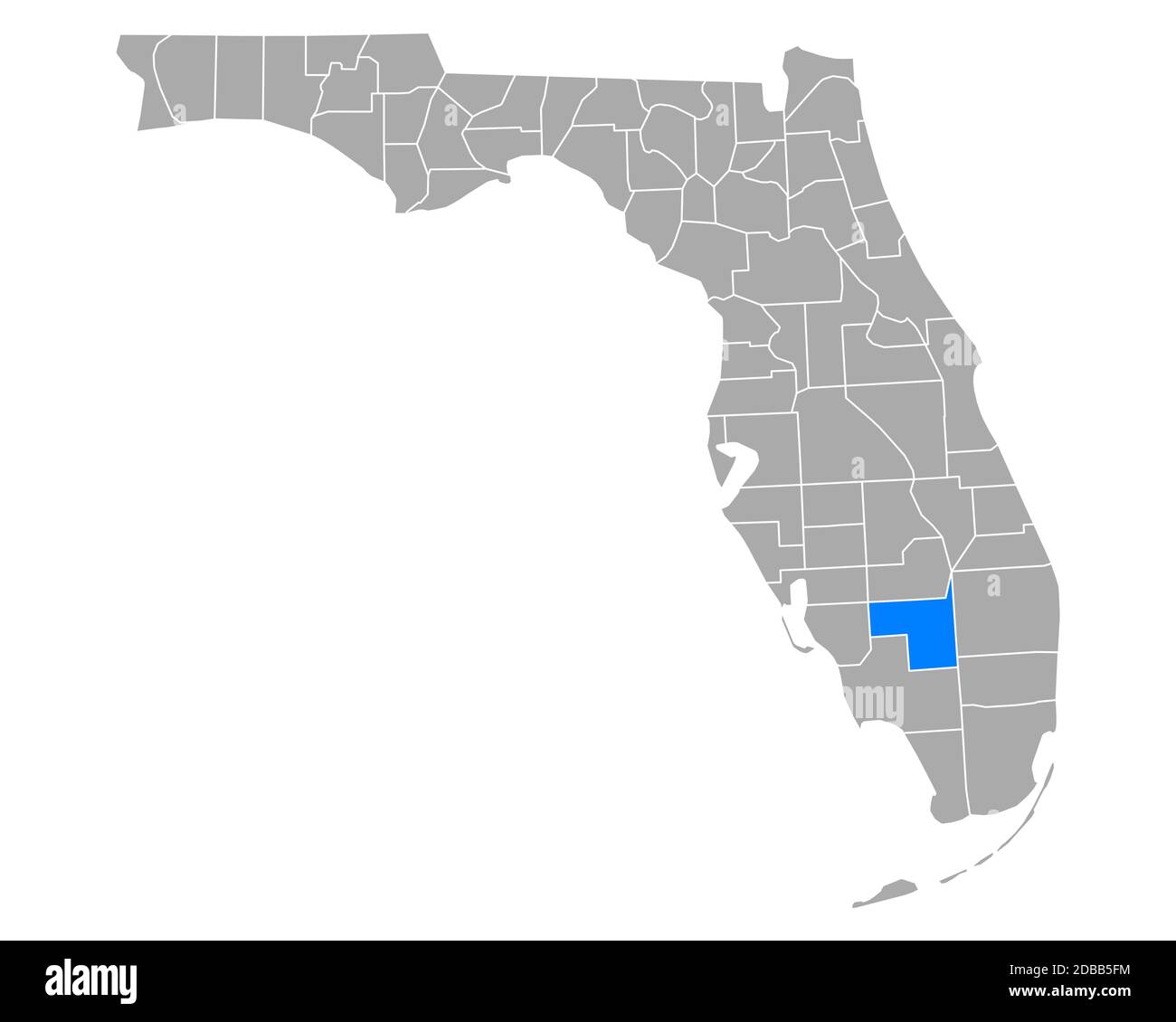 Map of Hendry in Florida Stock Photo - Alamy