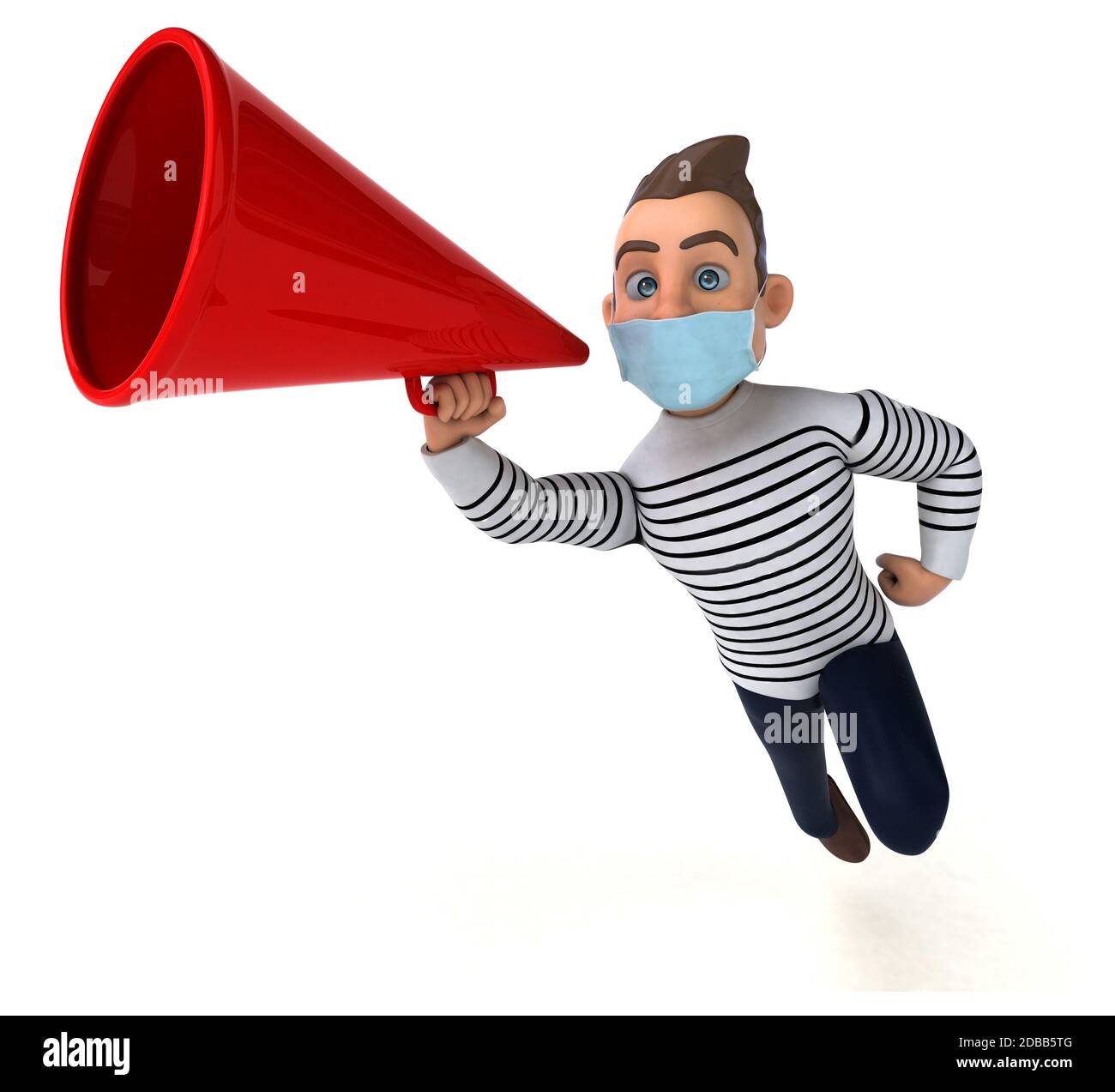 3D illustration of a cartoon character with a mask Stock Photo - Alamy