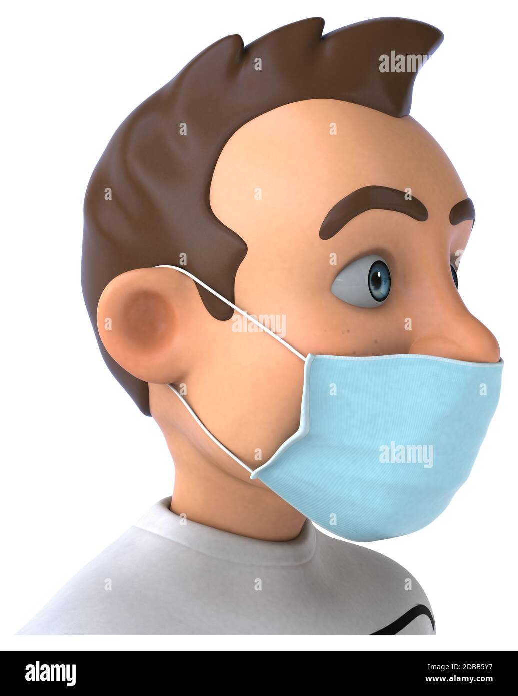 3D illustration of a cartoon character with a mask Stock Photo - Alamy