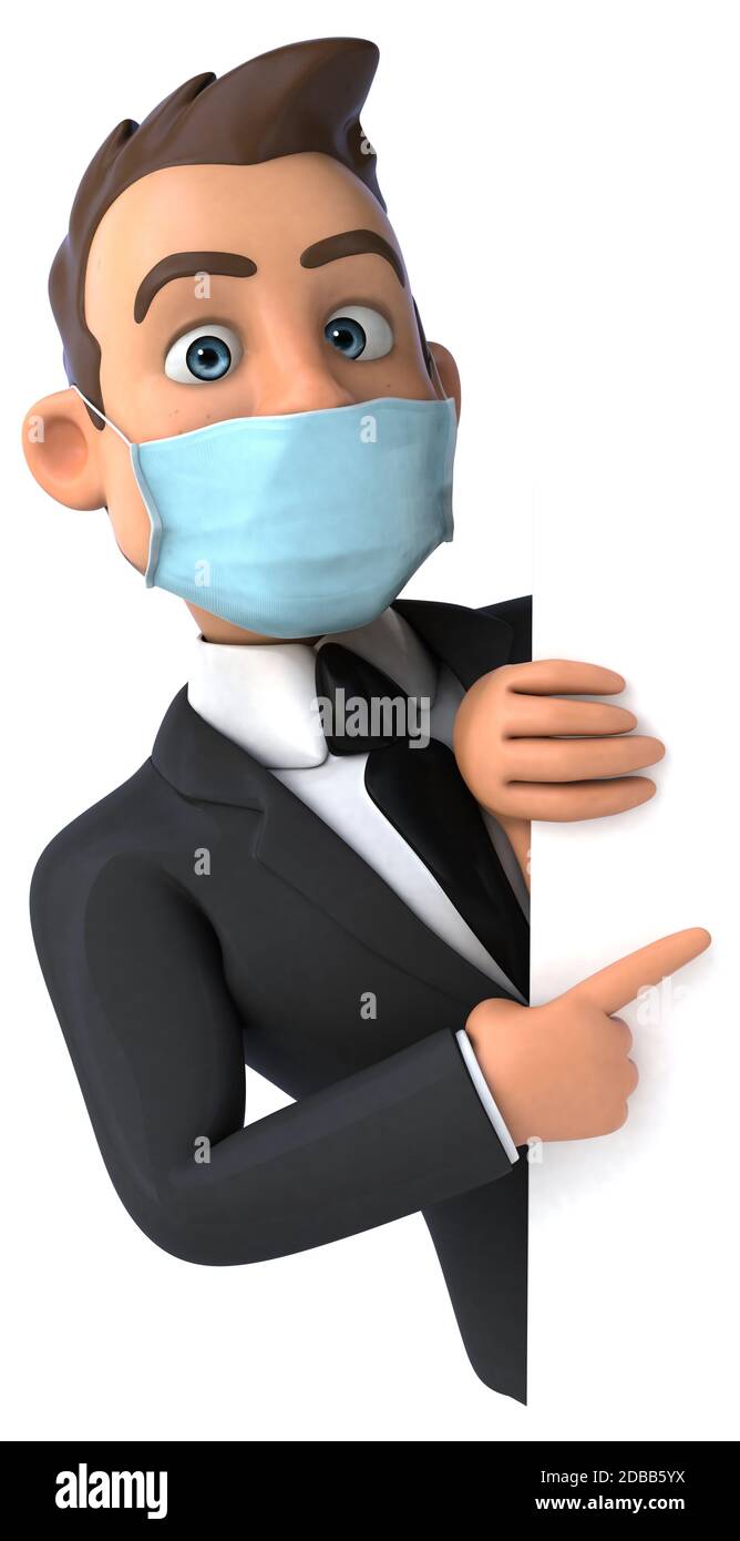 3D illustration of a cartoon character with a mask Stock Photo - Alamy