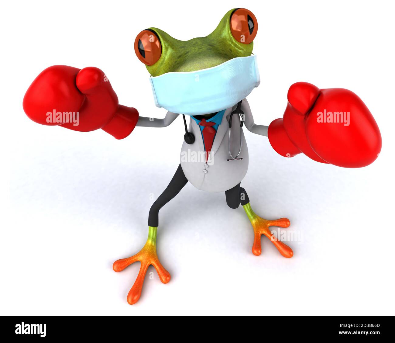 3D Illustration of a doctor frog with a mask Stock Photo - Alamy
