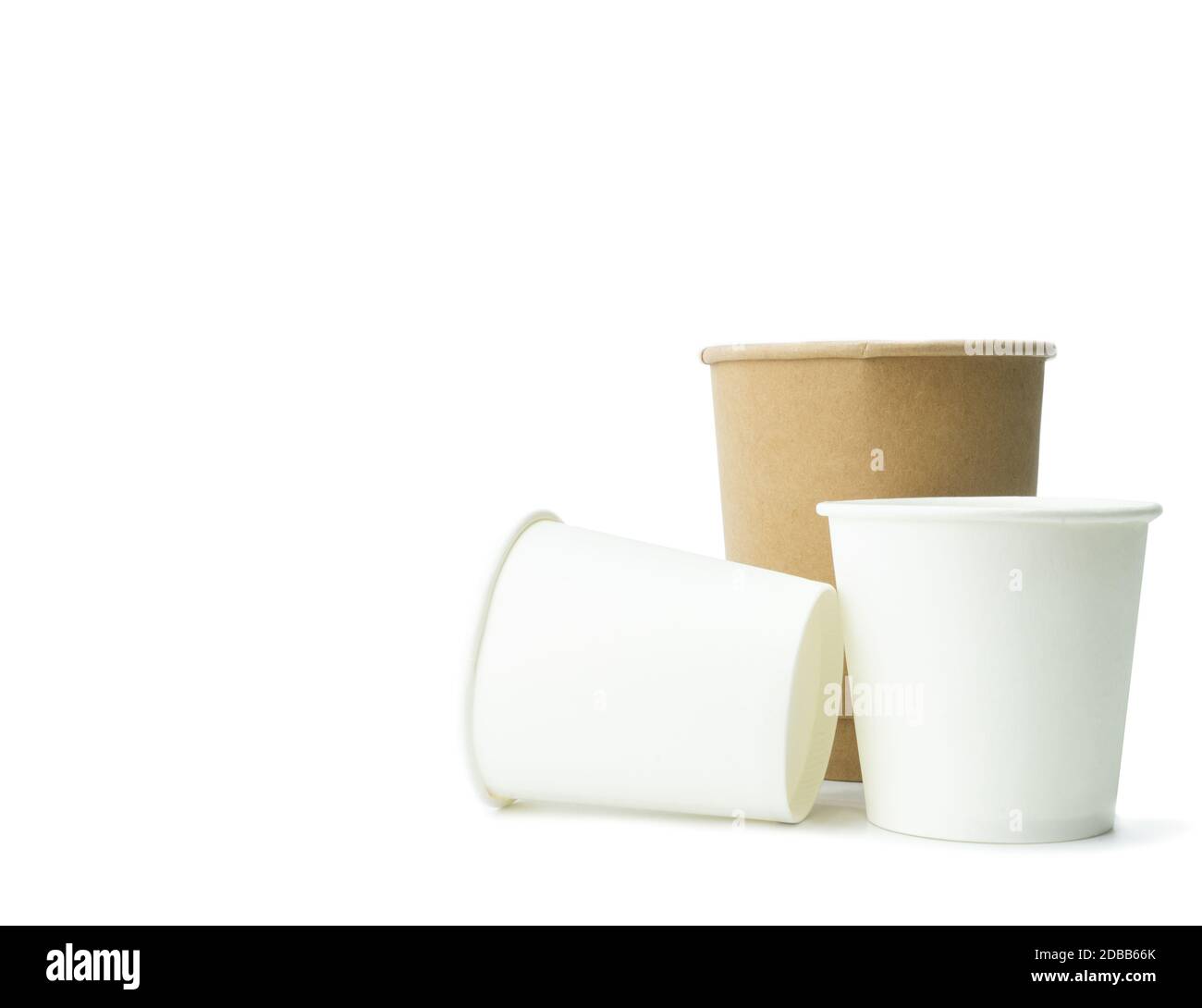 Paper cup with copy space on isolated white background Stock Photo - Alamy