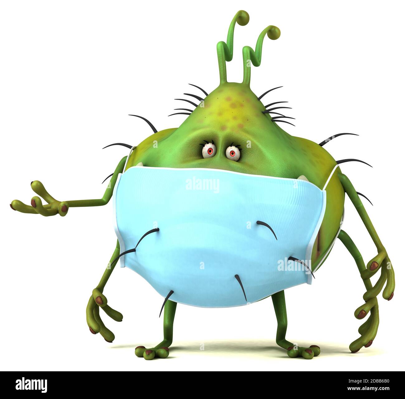 3D Illustration of a bug monster with a mask Stock Photo - Alamy