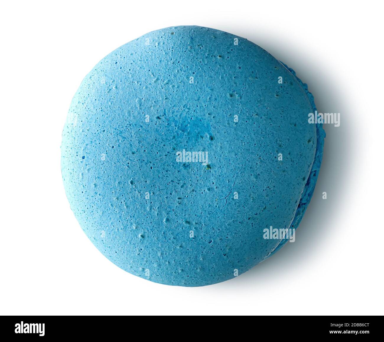 One blue macaroon top view on white background Stock Photo - Alamy