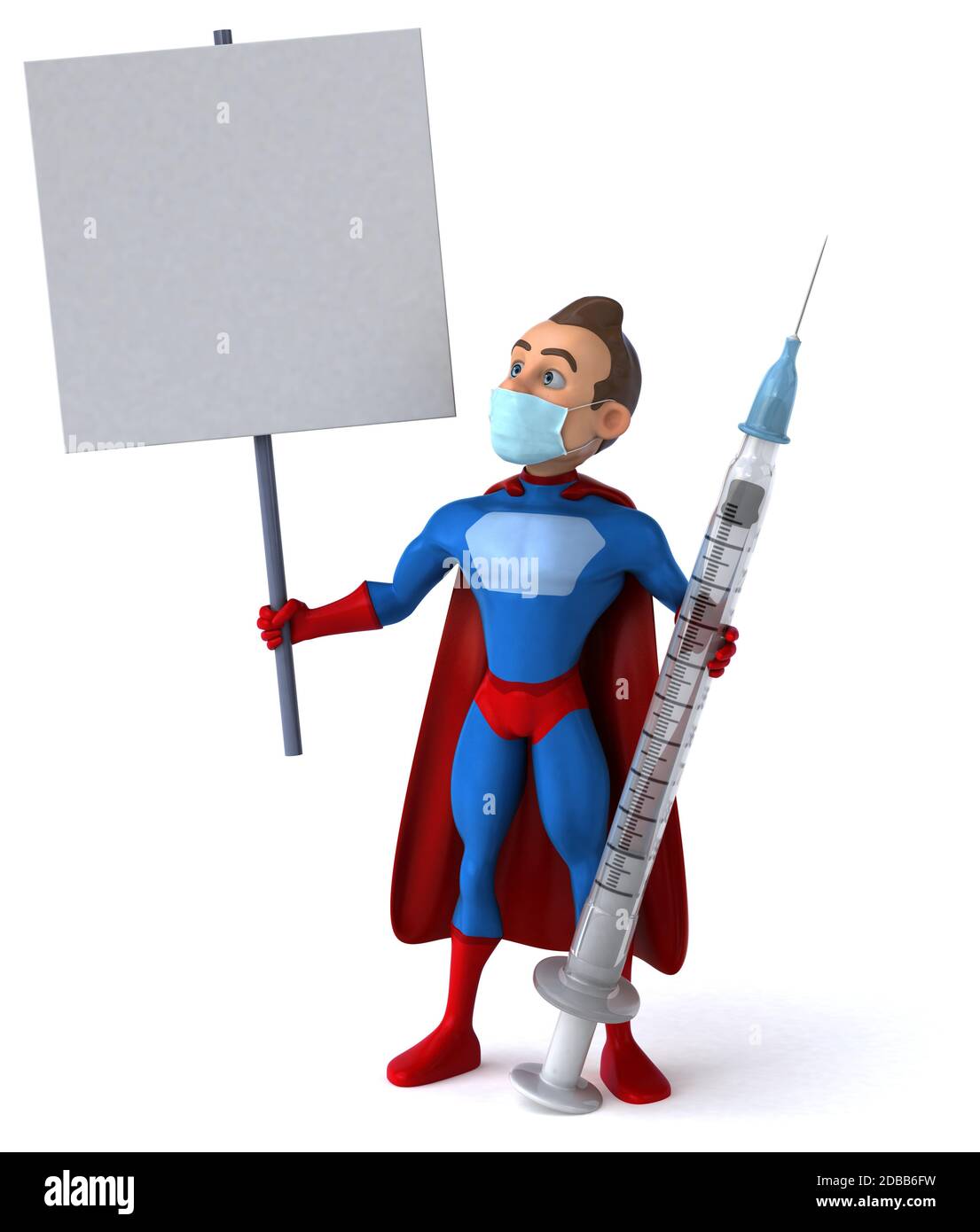 3D illustration of a cartoon character with a mask Stock Photo - Alamy