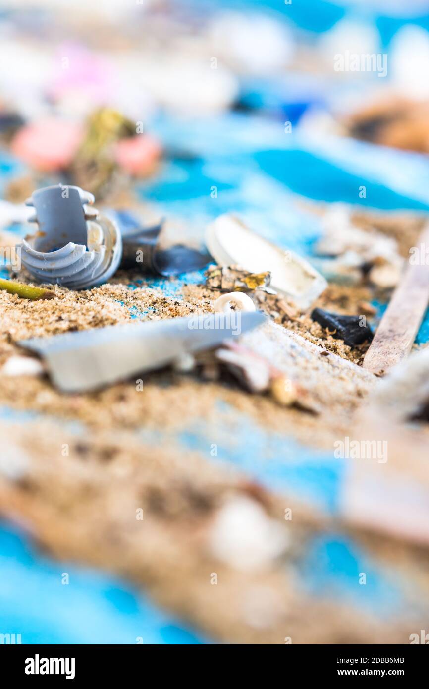 Beach Cleaning. Cleaning dirty beaches by the action of man ...
