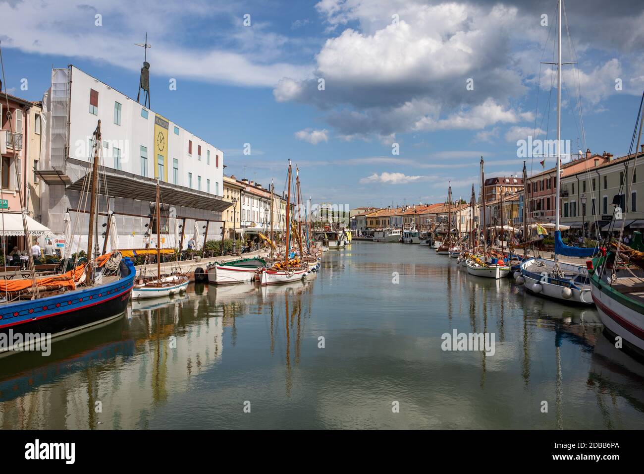 Cesenatico, Emilia Romagna, Italy - Sept 8 2019: The port canal ...