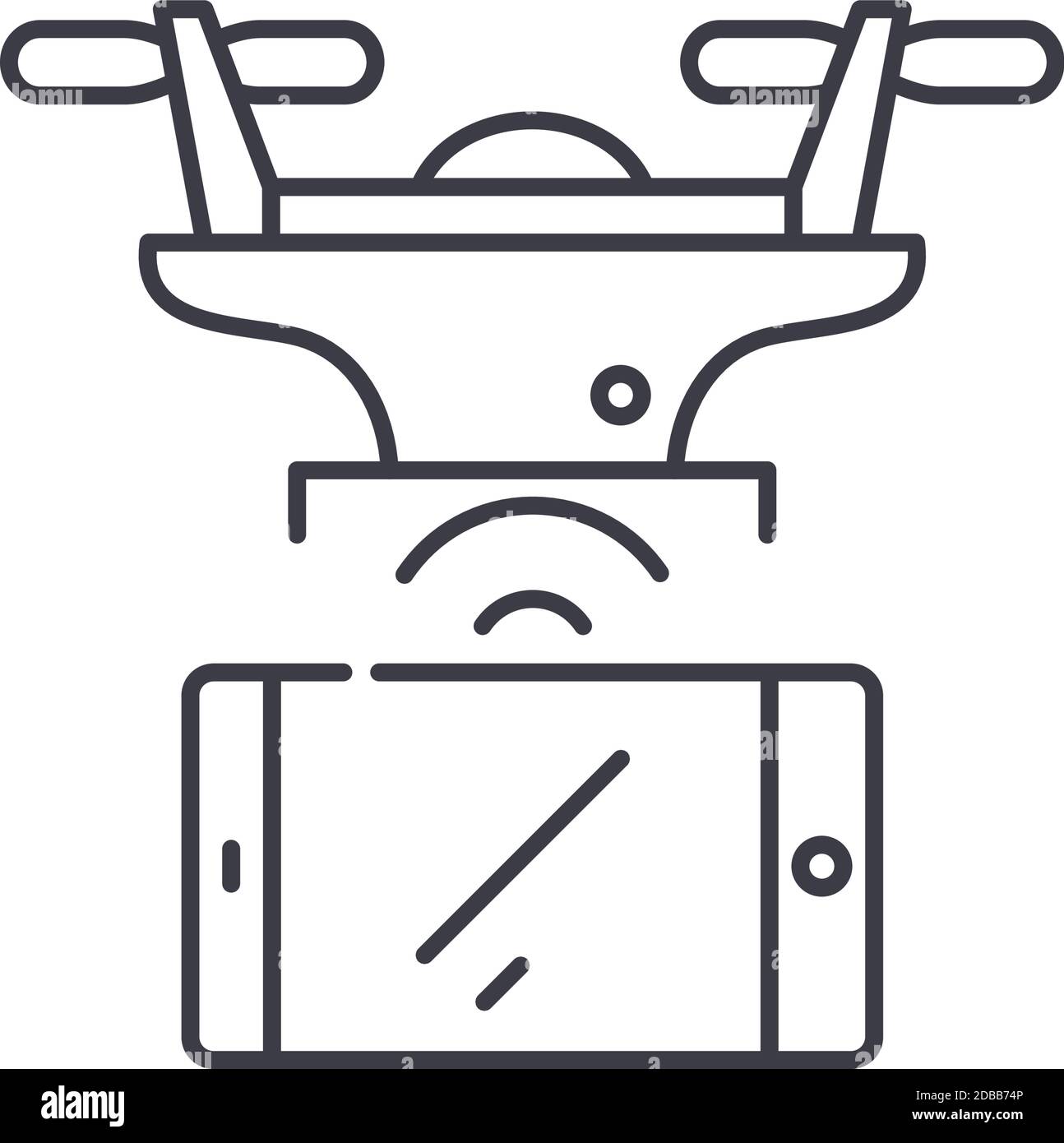Smartphone control icon, linear isolated illustration, thin line vector ...