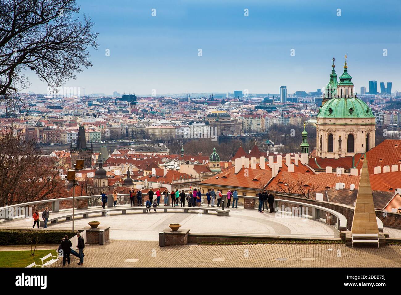 PRAGUE, CZECH REPUBLIC - APRIL, 2018: Tourists looking at Prague old ...