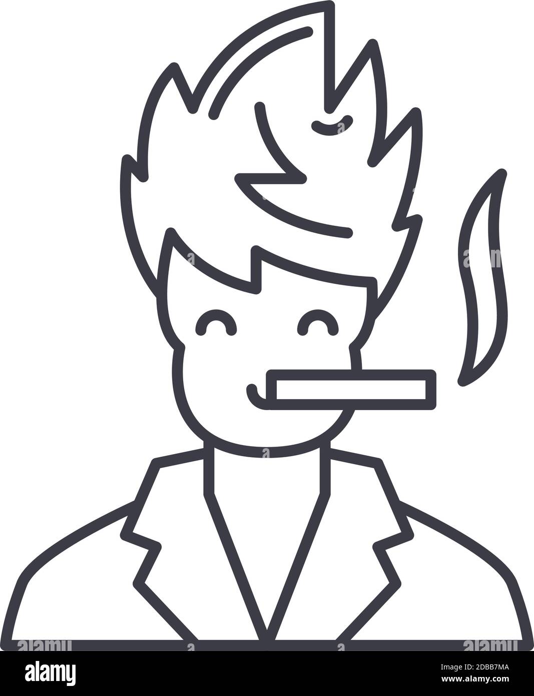 Smoking person icon, linear isolated illustration, thin line vector ...