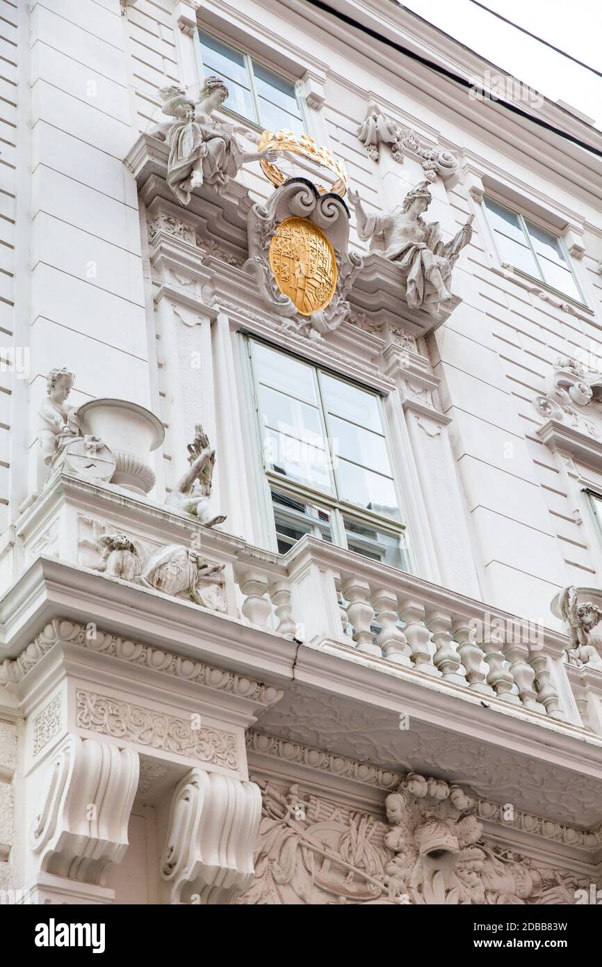 Details of the beautiful architecture of the antique buildings at ...