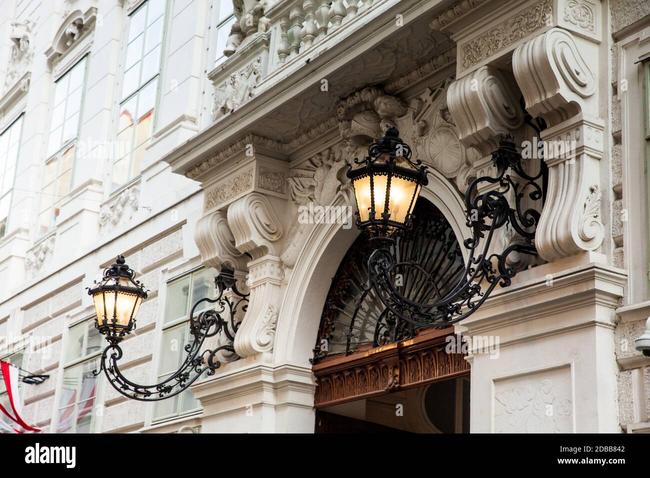 Details of the beautiful architecture of the antique buildings at ...