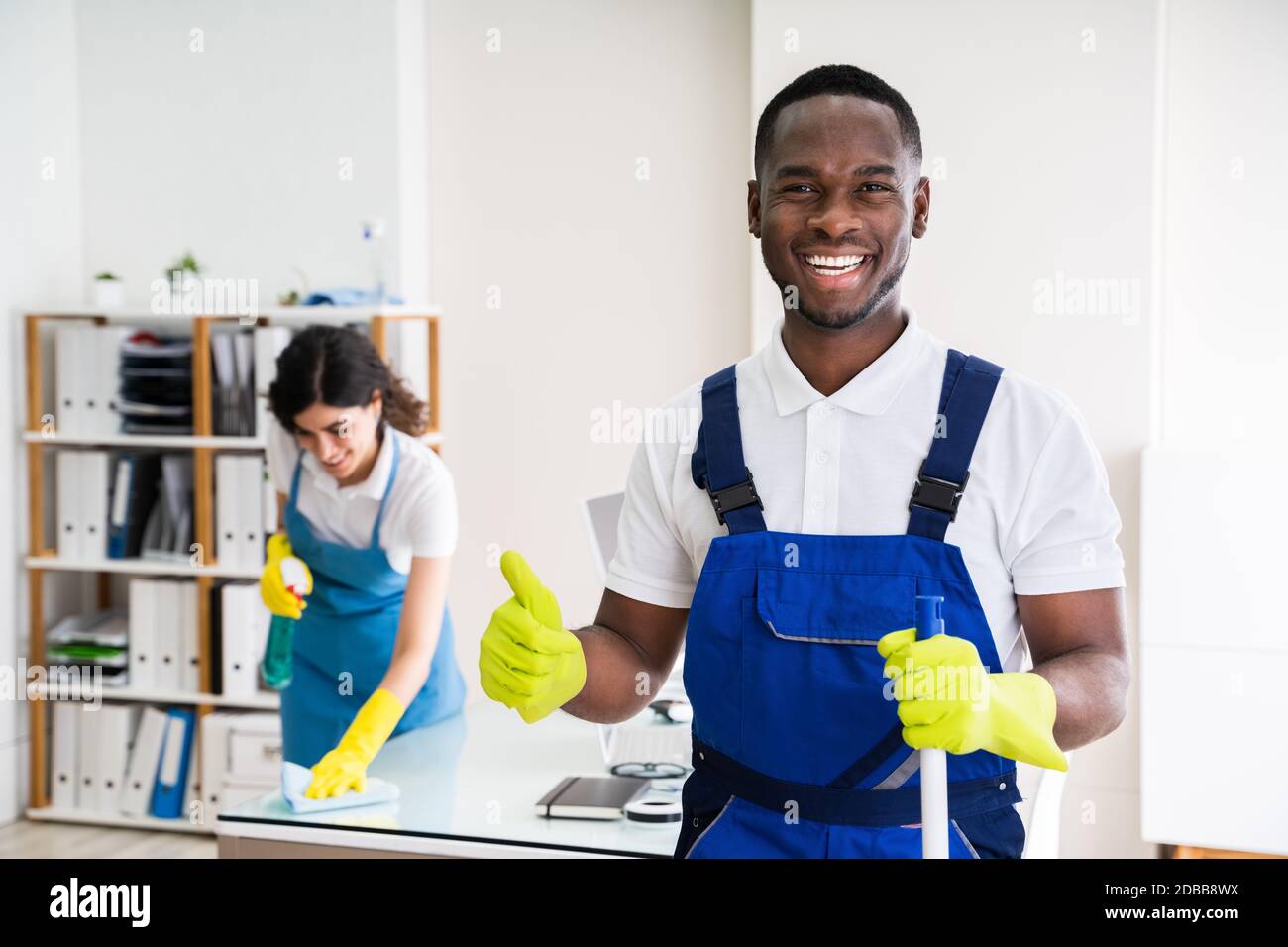 Office cleaning black men hi-res stock photography and images - Alamy