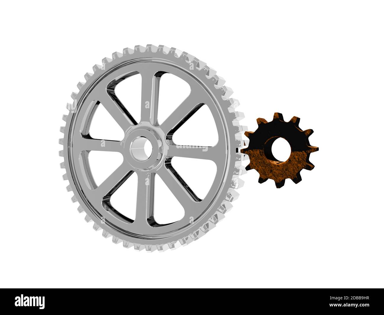 metallic gears mesh as gears Stock Photo - Alamy