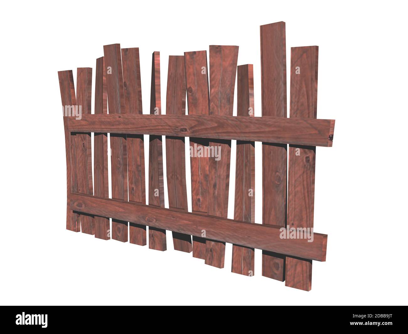 Crooked wooden fence Cut Out Stock Images & Pictures - Alamy