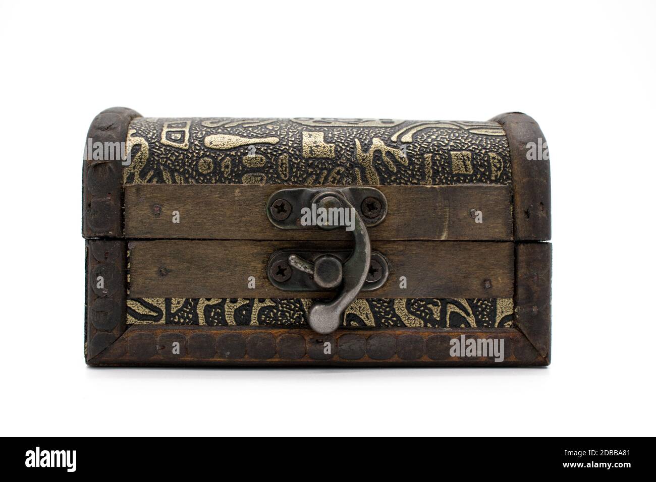Old locked chest isolated on white background Stock Photo - Alamy