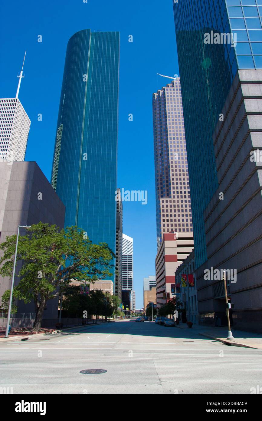 A street view of downtown Houston, Texas on a weekend Stock Photo - Alamy