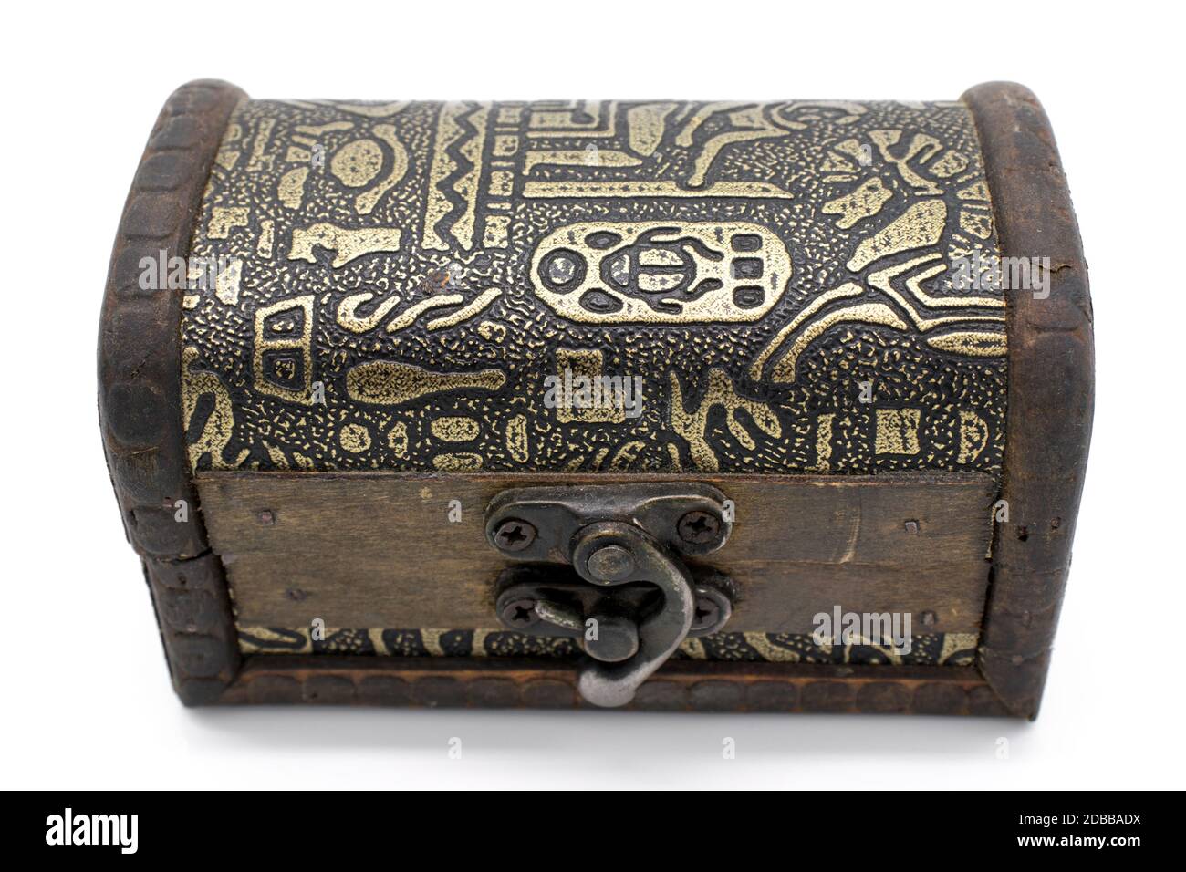 Old locked chest isolated on white background Stock Photo - Alamy