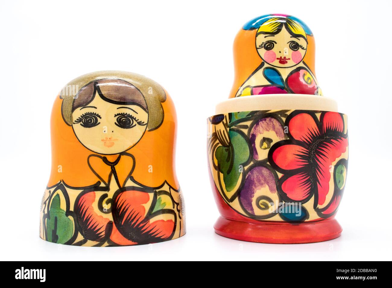 Russian toy matryoshka, on a white background Stock Photo - Alamy