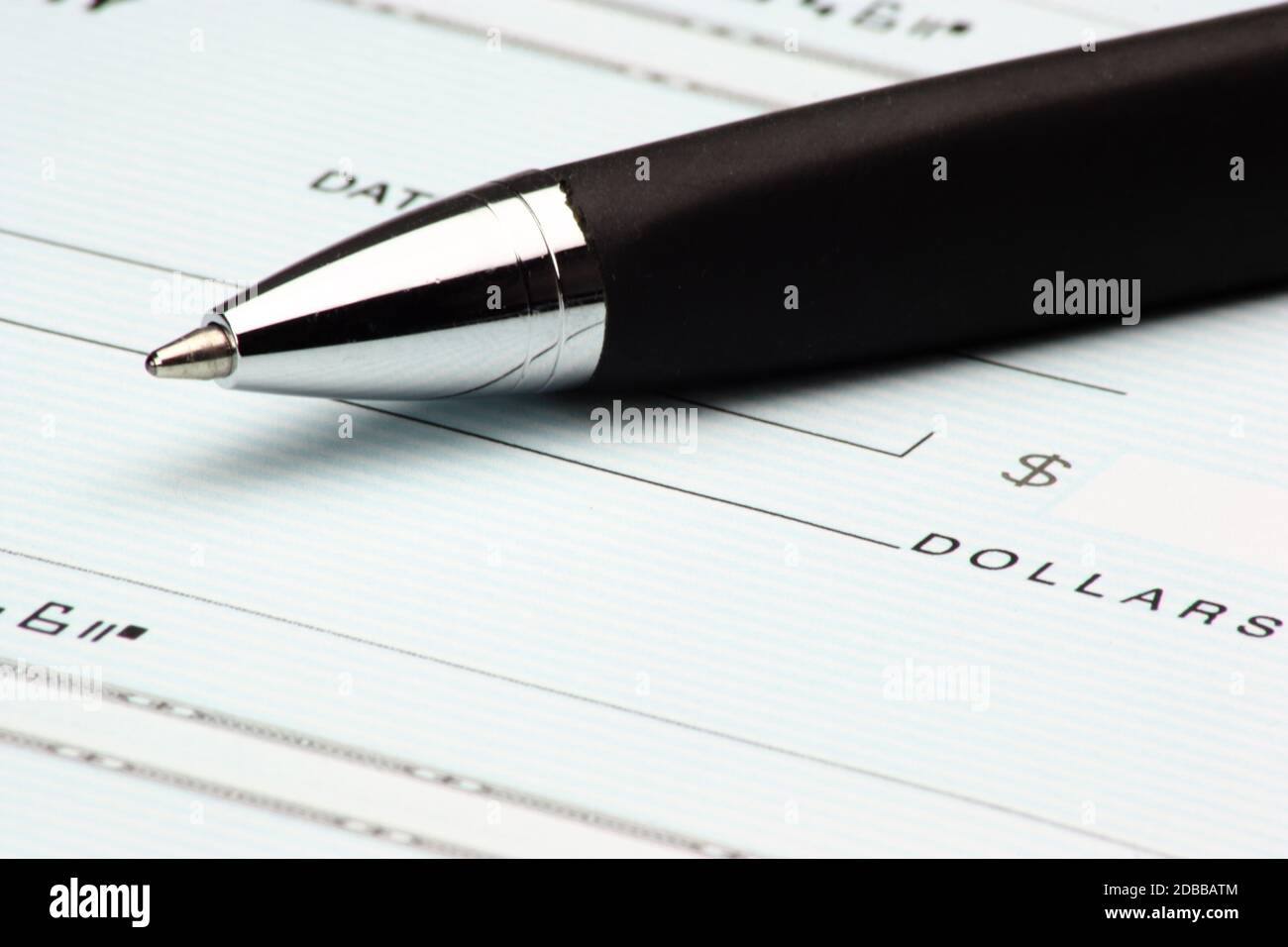 A blank check ready to be signed Stock Photo - Alamy