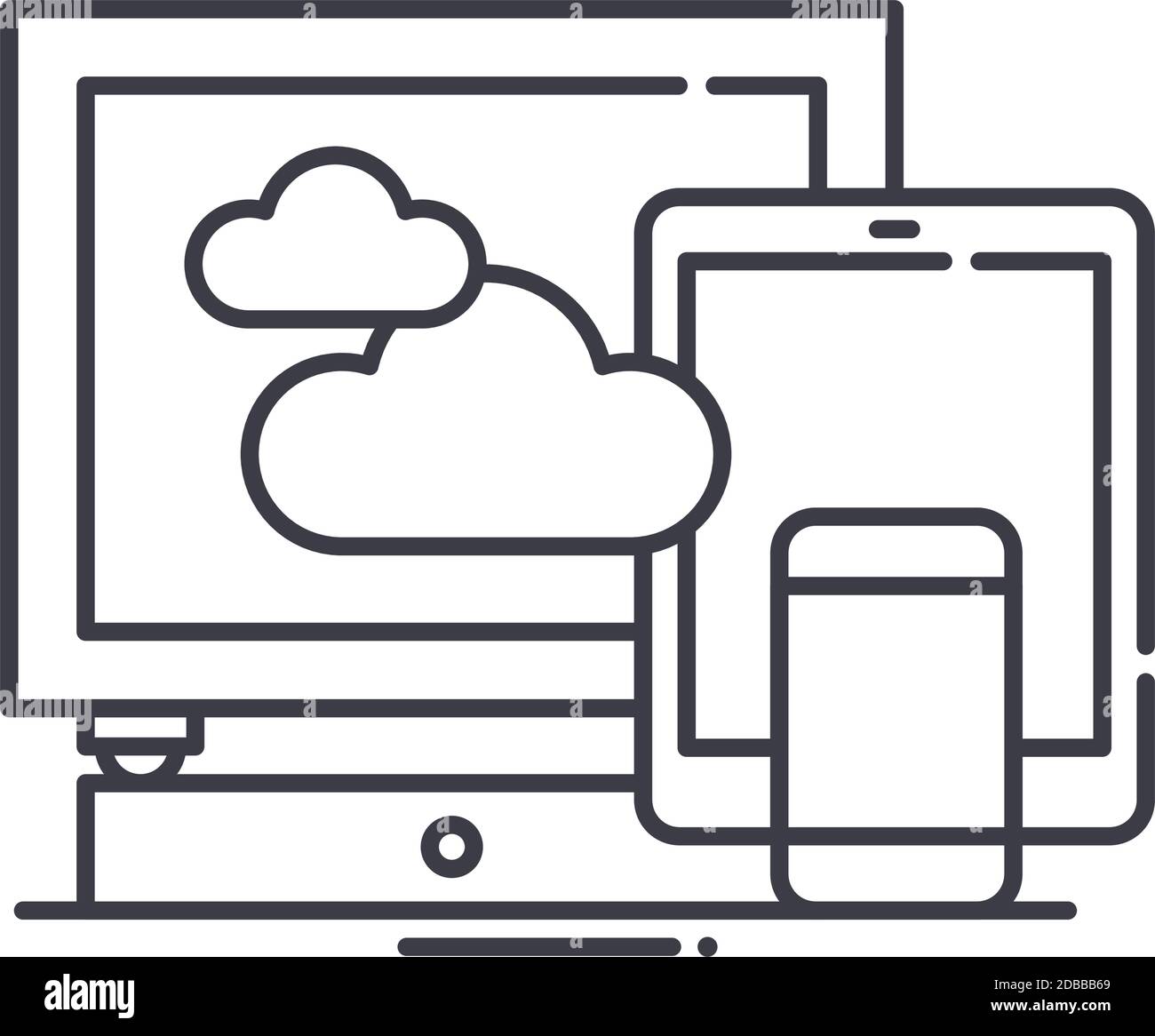 Smart devices icon, linear isolated illustration, thin line vector, web ...