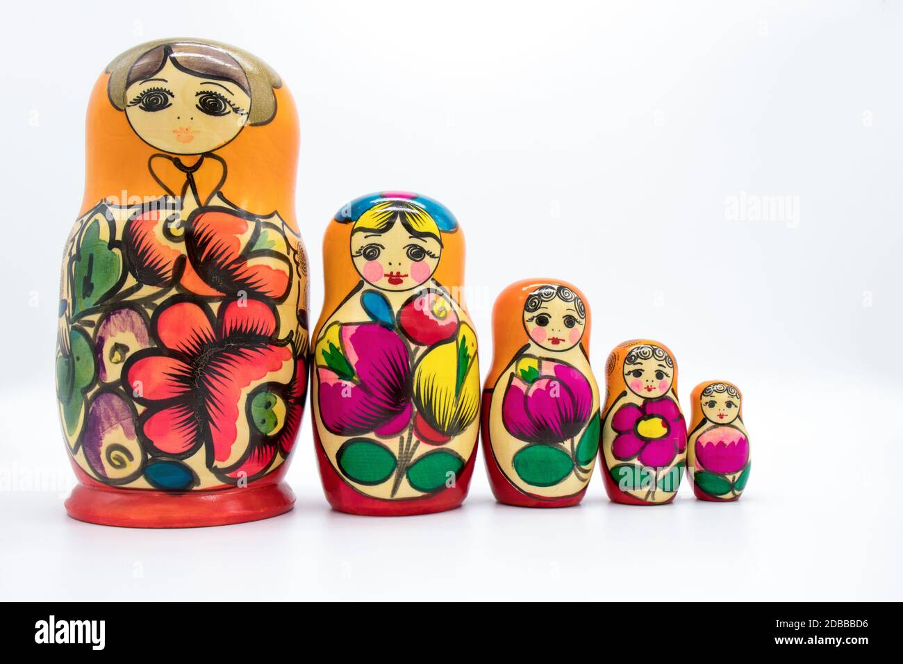 Russian toy matryoshka, on a white background Stock Photo - Alamy