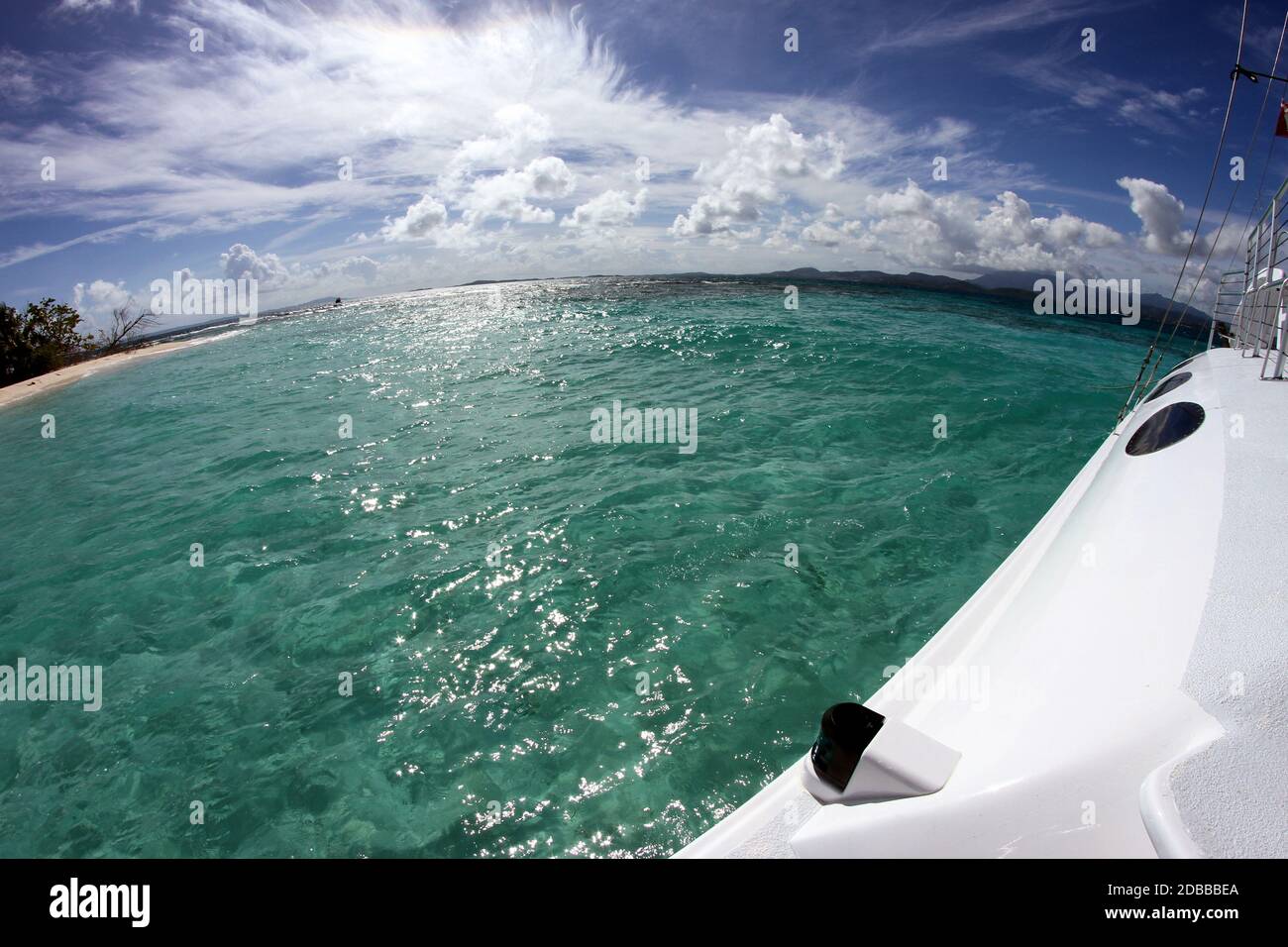 Sailing to a remote island off the coast of Puerto Rico Stock Photo - Alamy