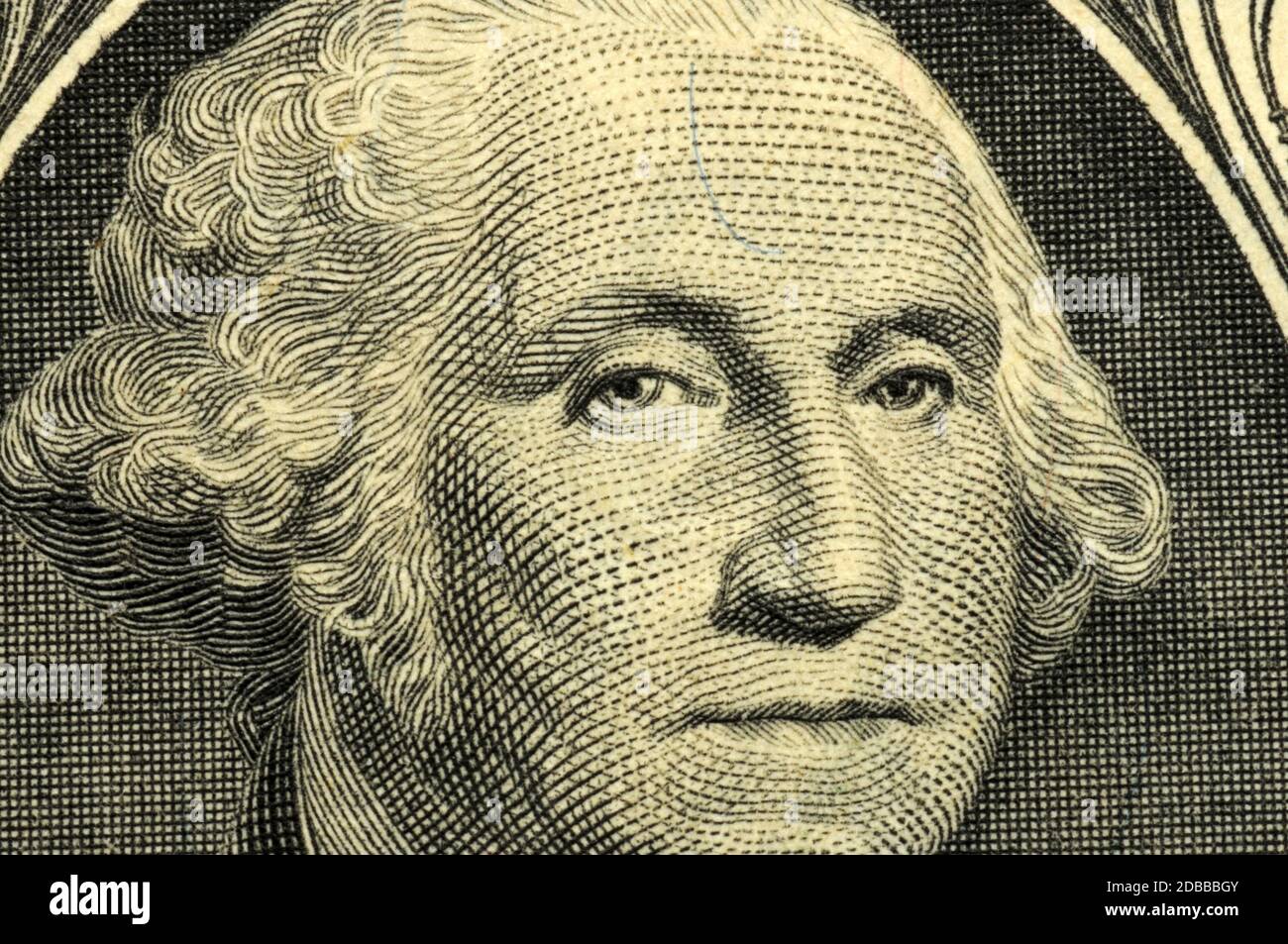 Closeup on George Washington on US dollar bill Stock Photo - Alamy
