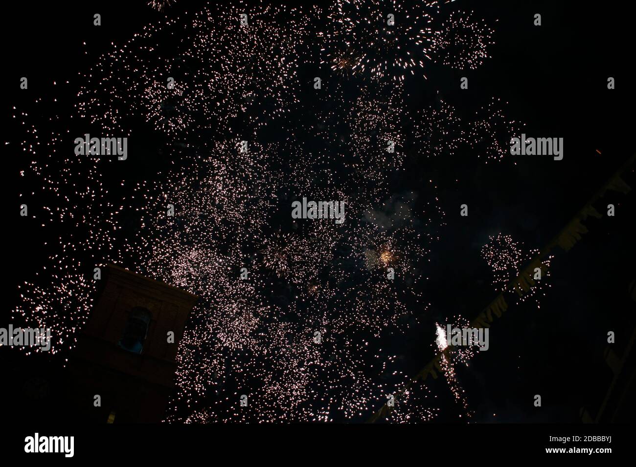 Colorful fireworks on a hot summer night, Colors of men Stock Photo - Alamy