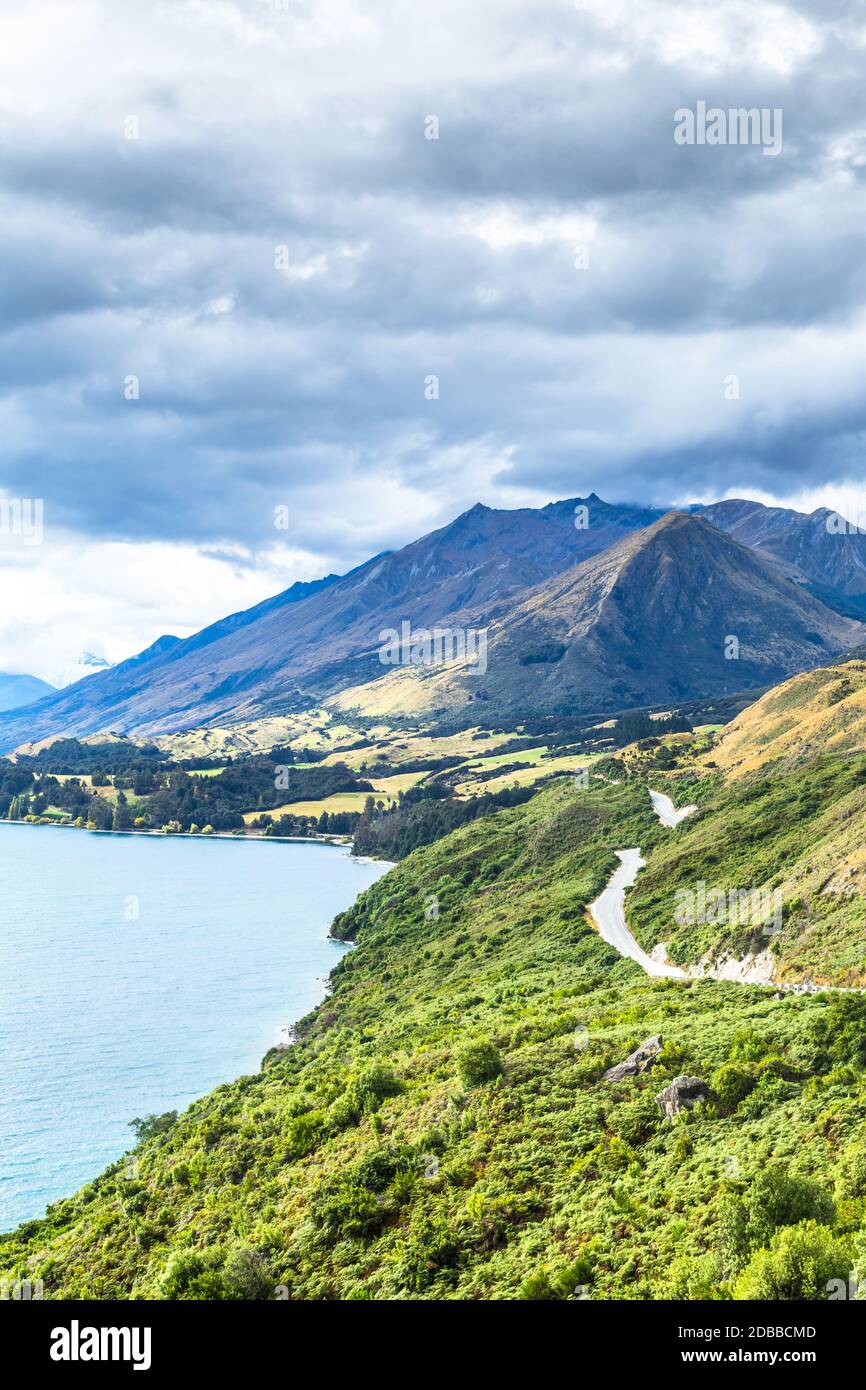 Queenstown in New Zealand. The city of adventure and nature Stock Photo ...