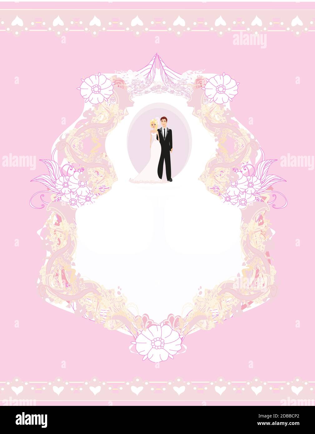 stylish wedding invitation card with vintage ornament background Stock ...