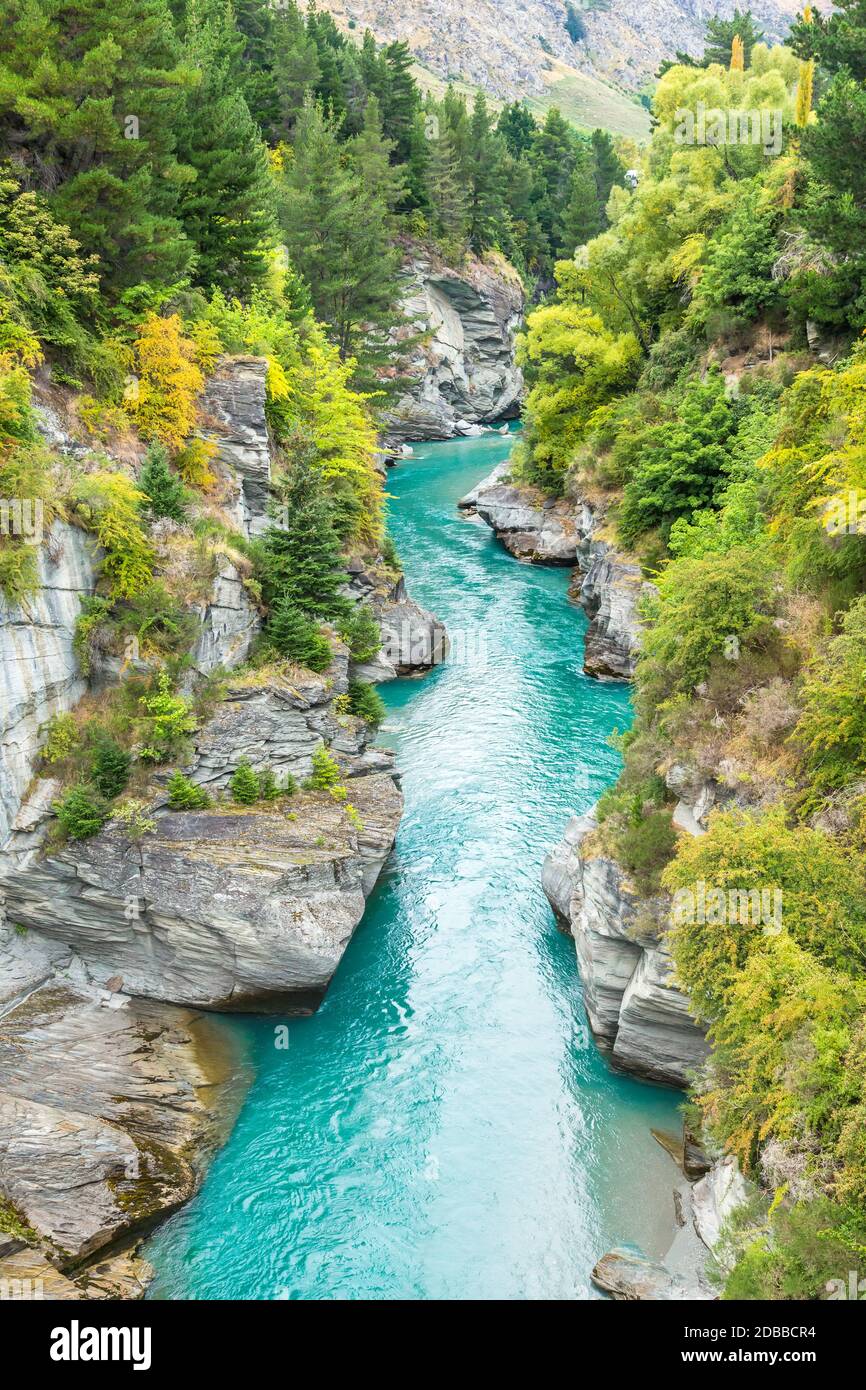 Queenstown in New Zealand. The city of adventure and nature Stock Photo ...