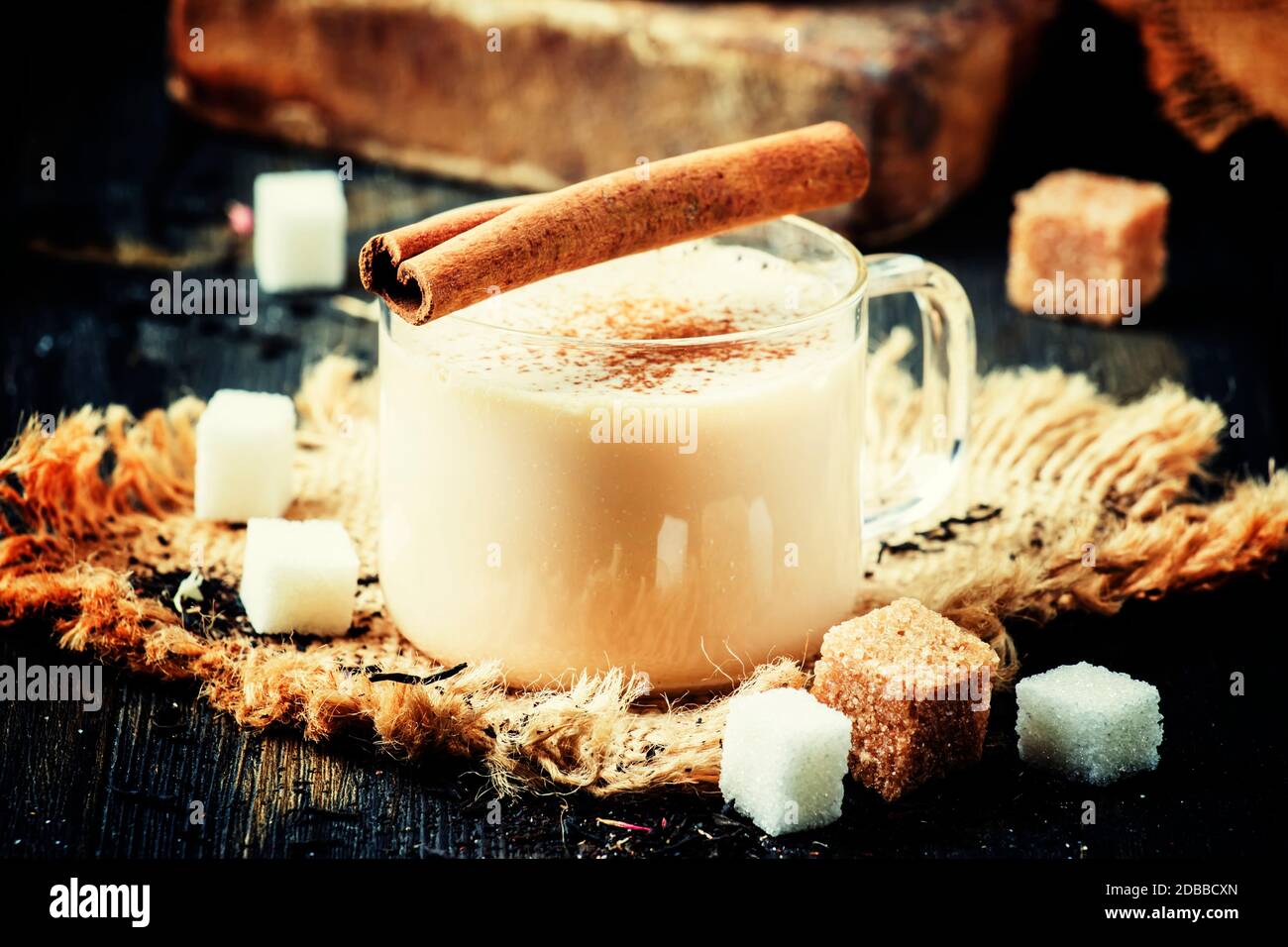 Traditional tea with milk, selective focus Stock Photo - Alamy