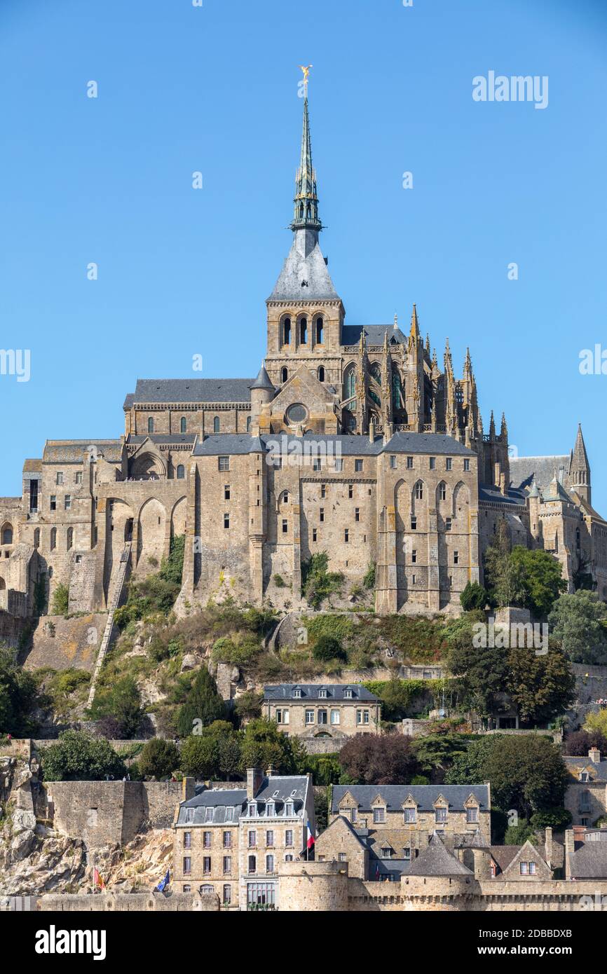 Mont-Saint-Michel, island with the famous abbey, Normandy, France Stock ...