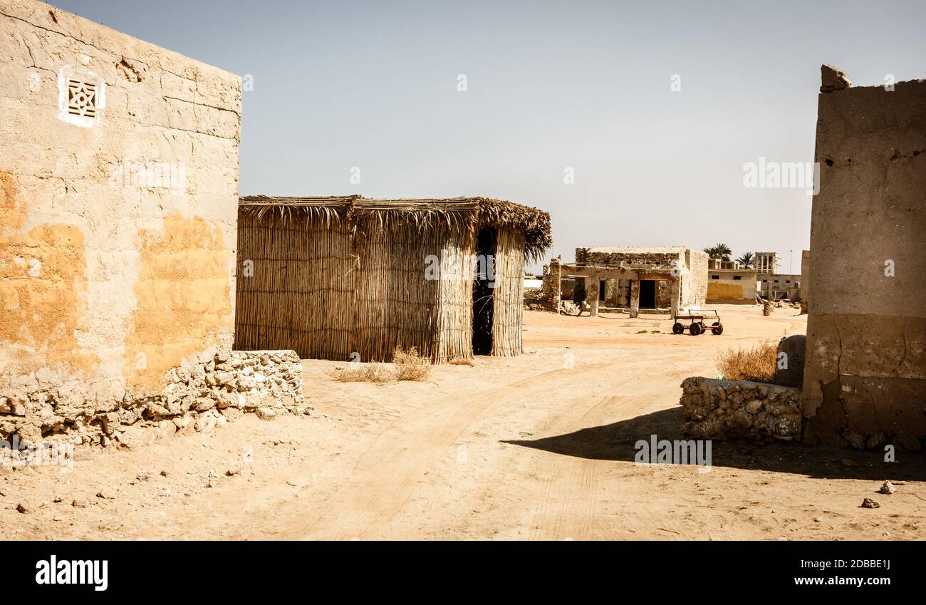Ghost town of Al Jazirat Al Hamra in Ras Al Khaimah, UAE Stock Photo ...