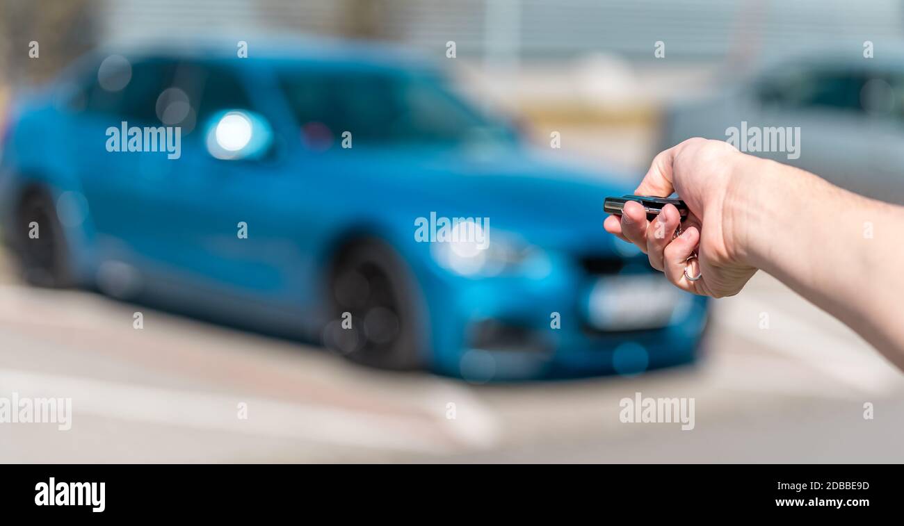 The opening of a car by remote control Stock Photo - Alamy